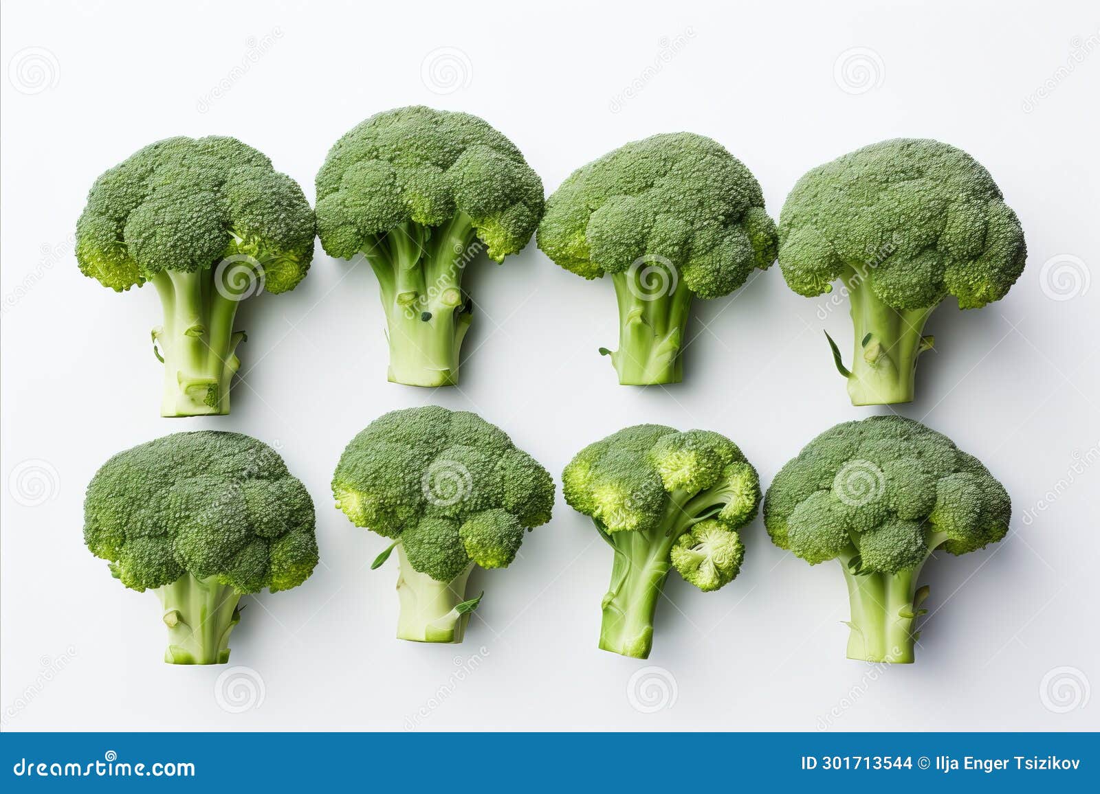 Fresh Broccoli on White Backdrop for Captivating Ads and Packaging ...