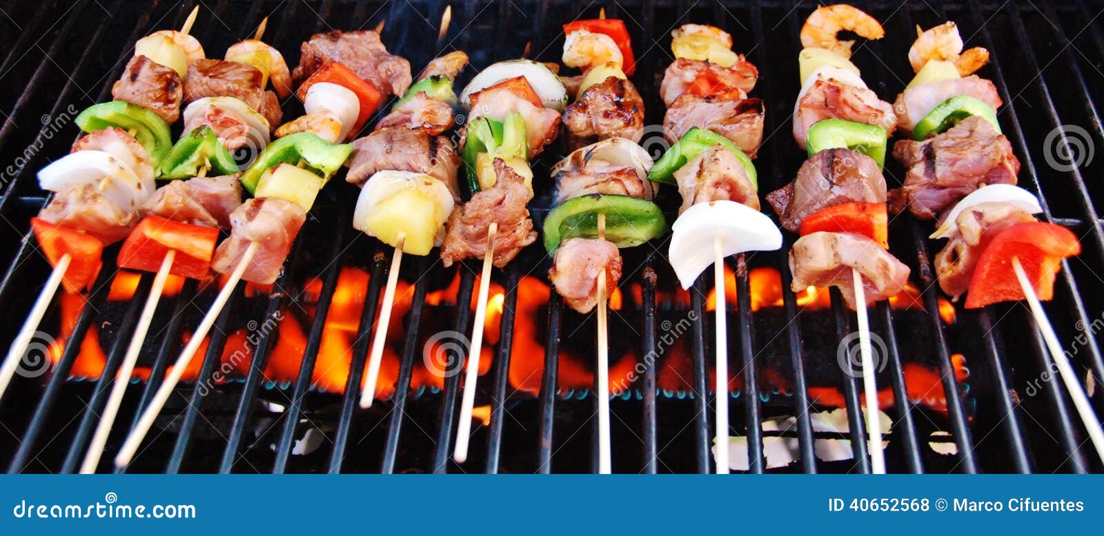 Fresh Brochettes stock photo. Image of relax, stick, cook - 40652568