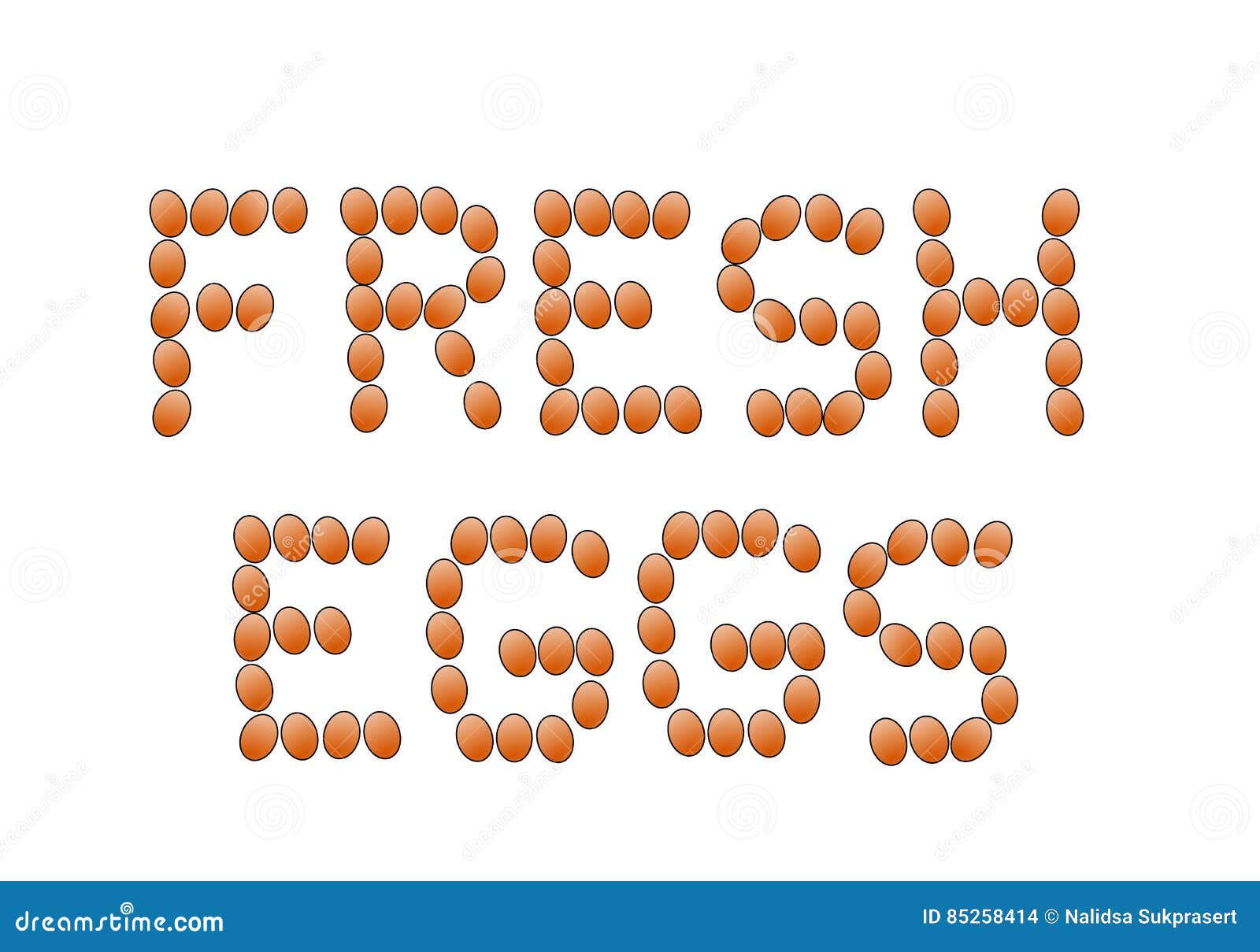 Fresh Brown Eggs Organic Text Design Stock Vector - Illustration of ...