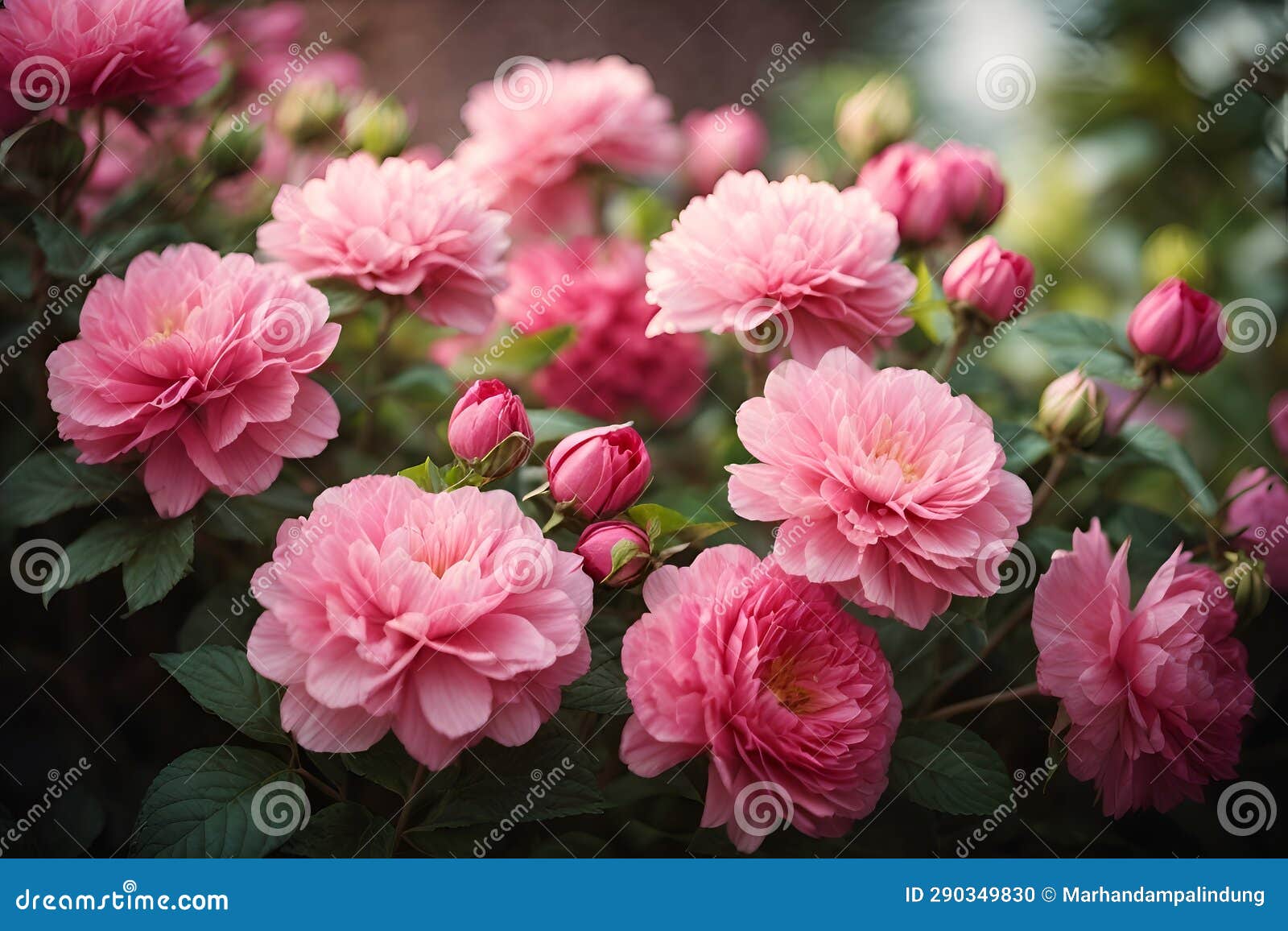 Fresh Bunch of Pink Peonies and Roses Stock Illustration - Illustration ...