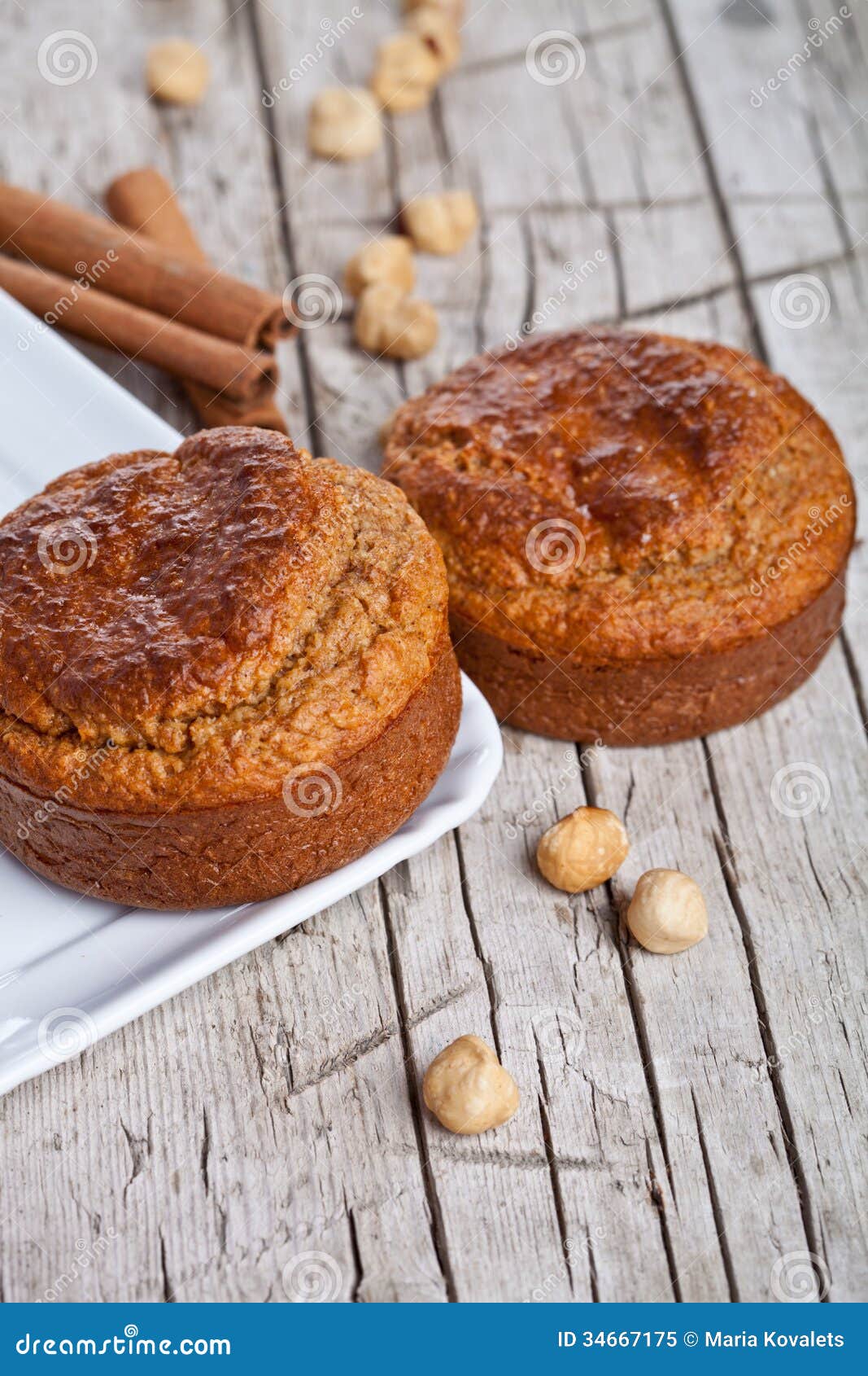 Fresh Buns with Hazelnuts and Cinnamon Stock Image - Image of cake ...