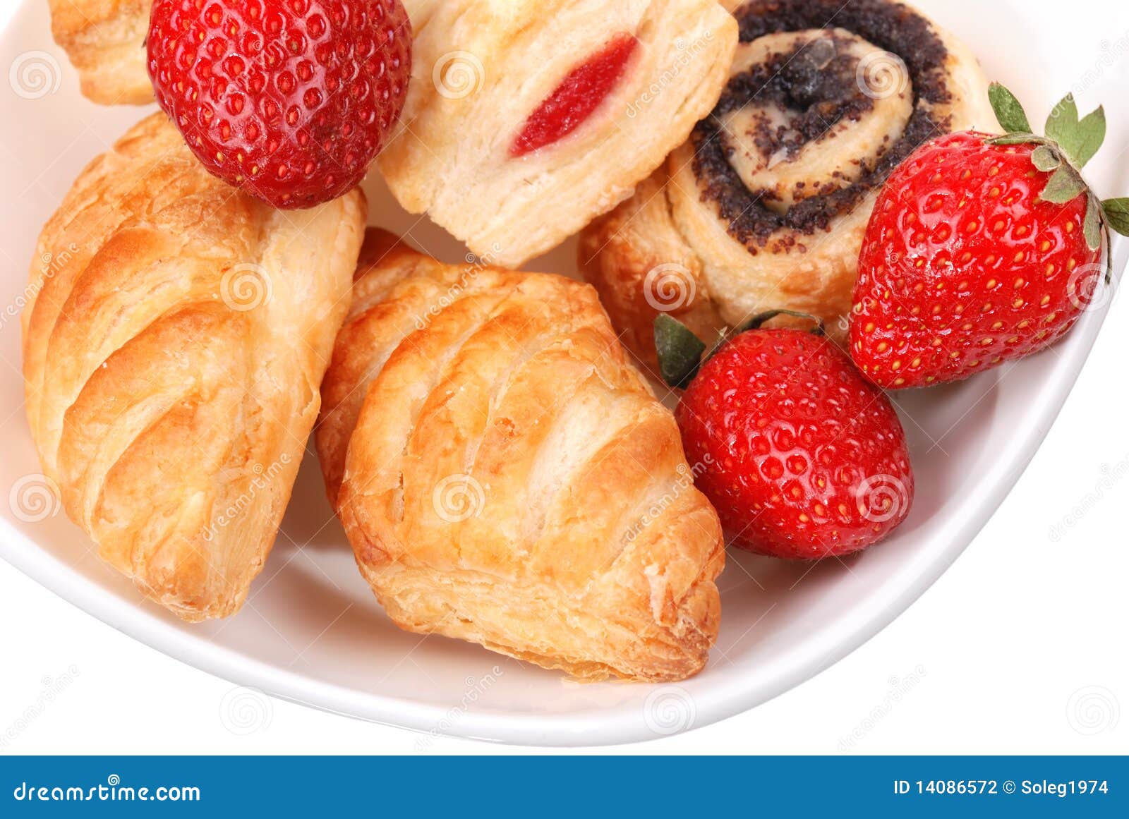 Fresh Buns on Plate Isolated Stock Photo - Image of gourmet, brown ...