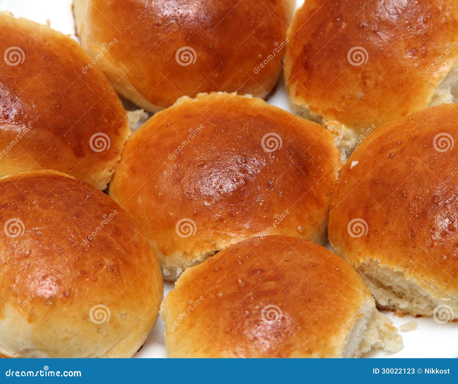 Fresh buns on plate stock image. Image of brown, fresh - 30022123
