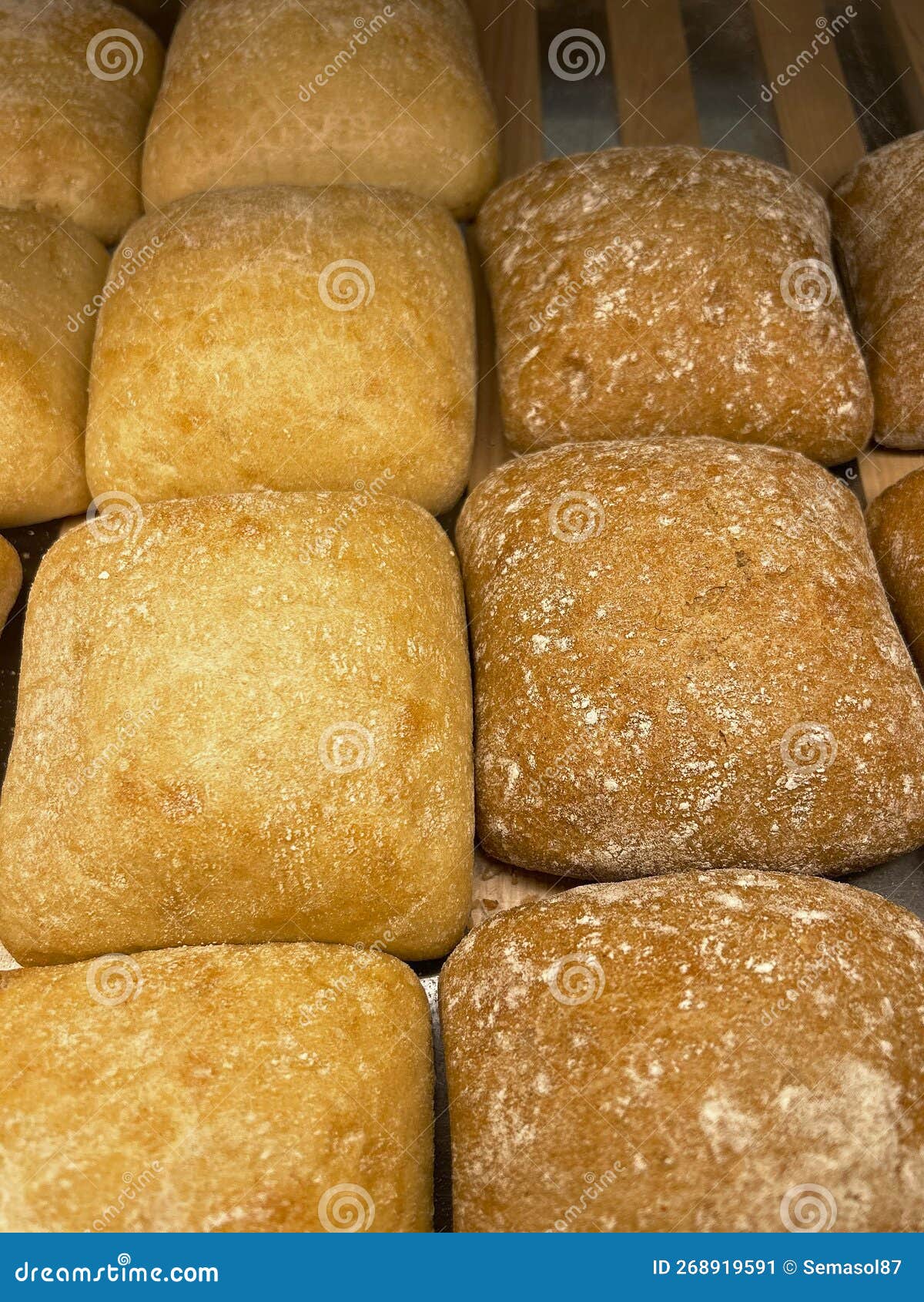 Fresh Buns on the Shelf in the Bakery Stock Image - Image of pastry ...