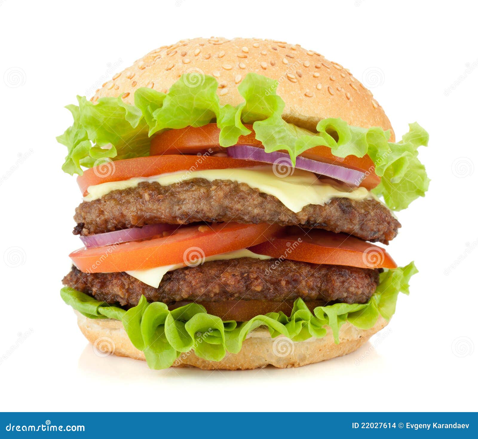 Fresh Burger with Two Beef Pieces Stock Photo - Image of barbecue, beef ...