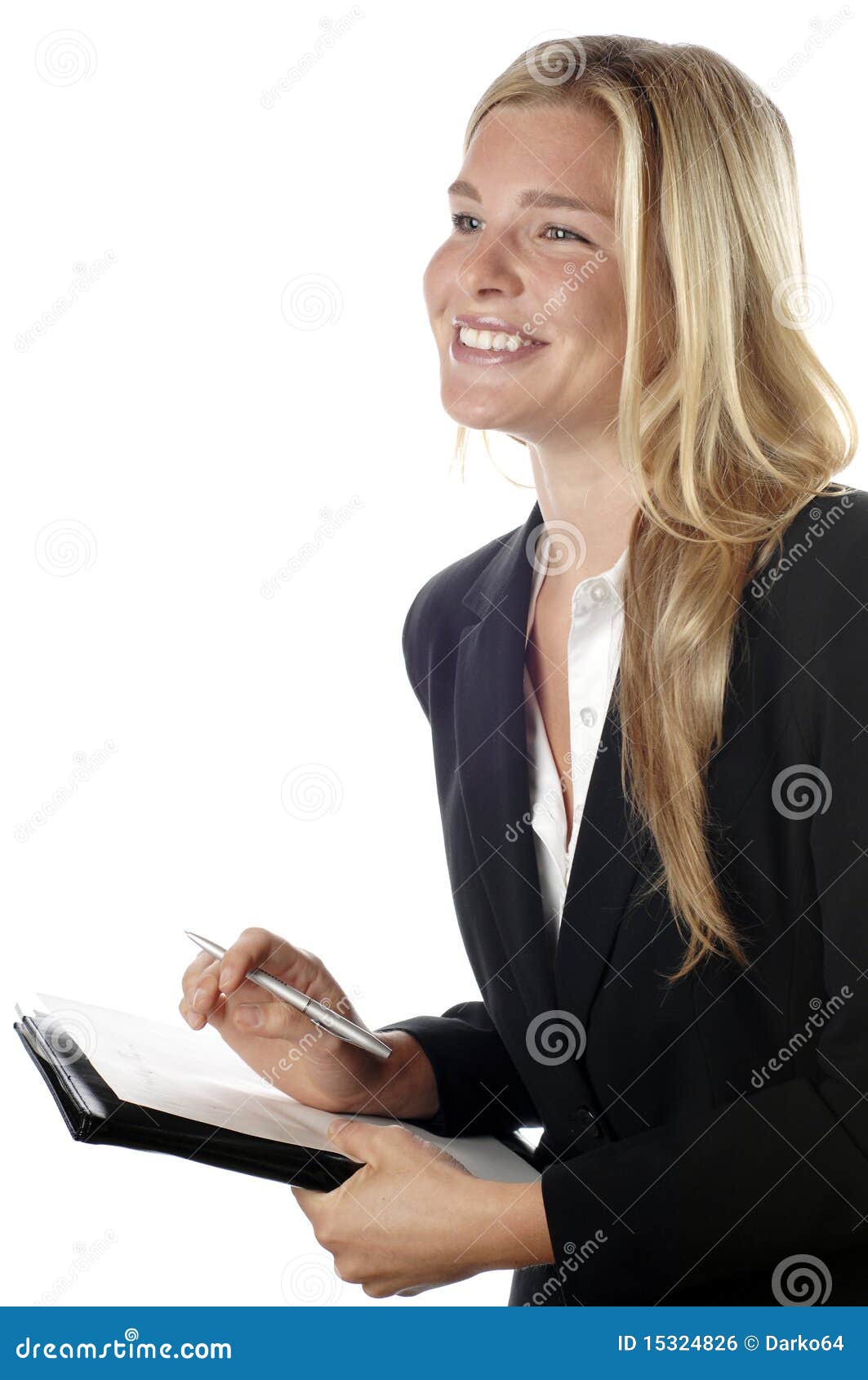 Fresh Business Woman with Notepad Stock Photo - Image of executive ...