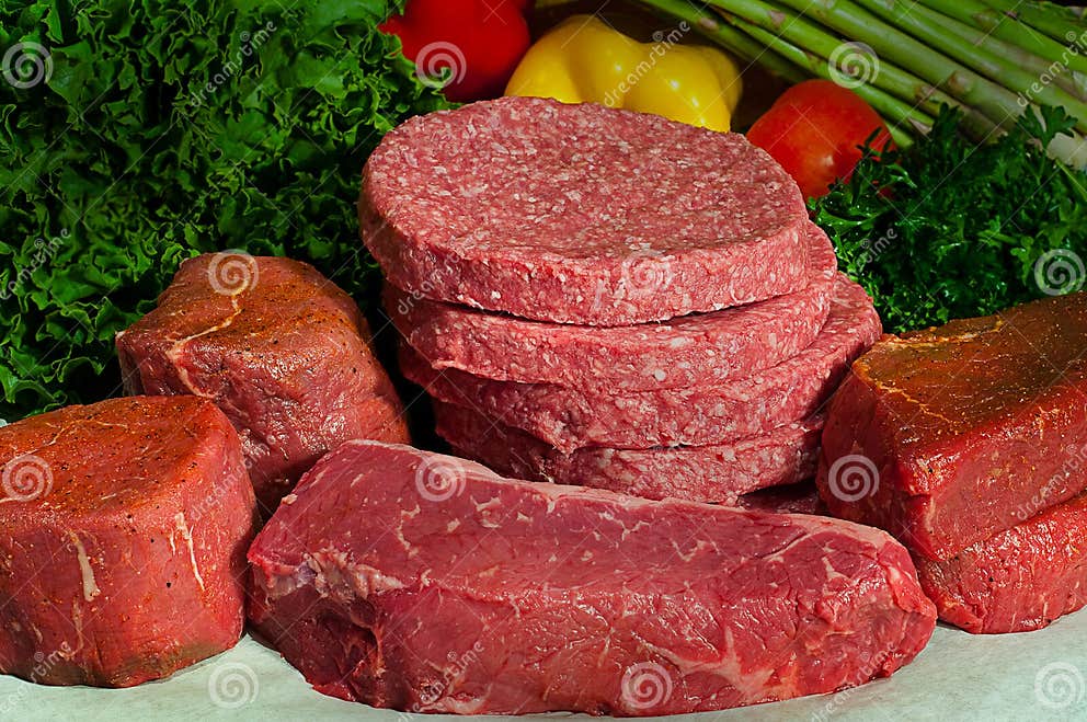 Fresh Butcher Block Raw Beef for Steak House Stock Image - Image of ...