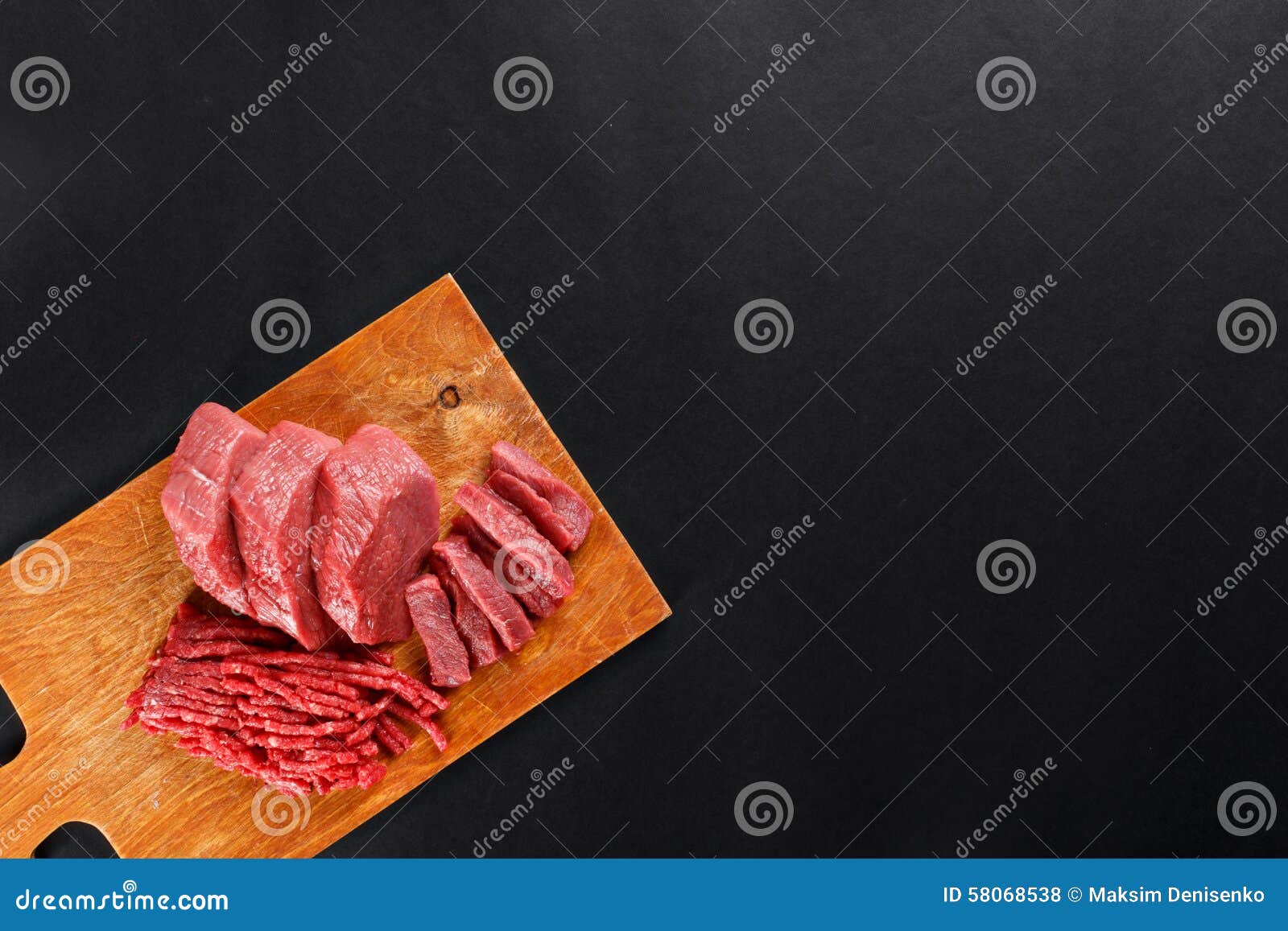 Fresh Butcher Cut Meat Assortment on Black Background Stock Photo ...