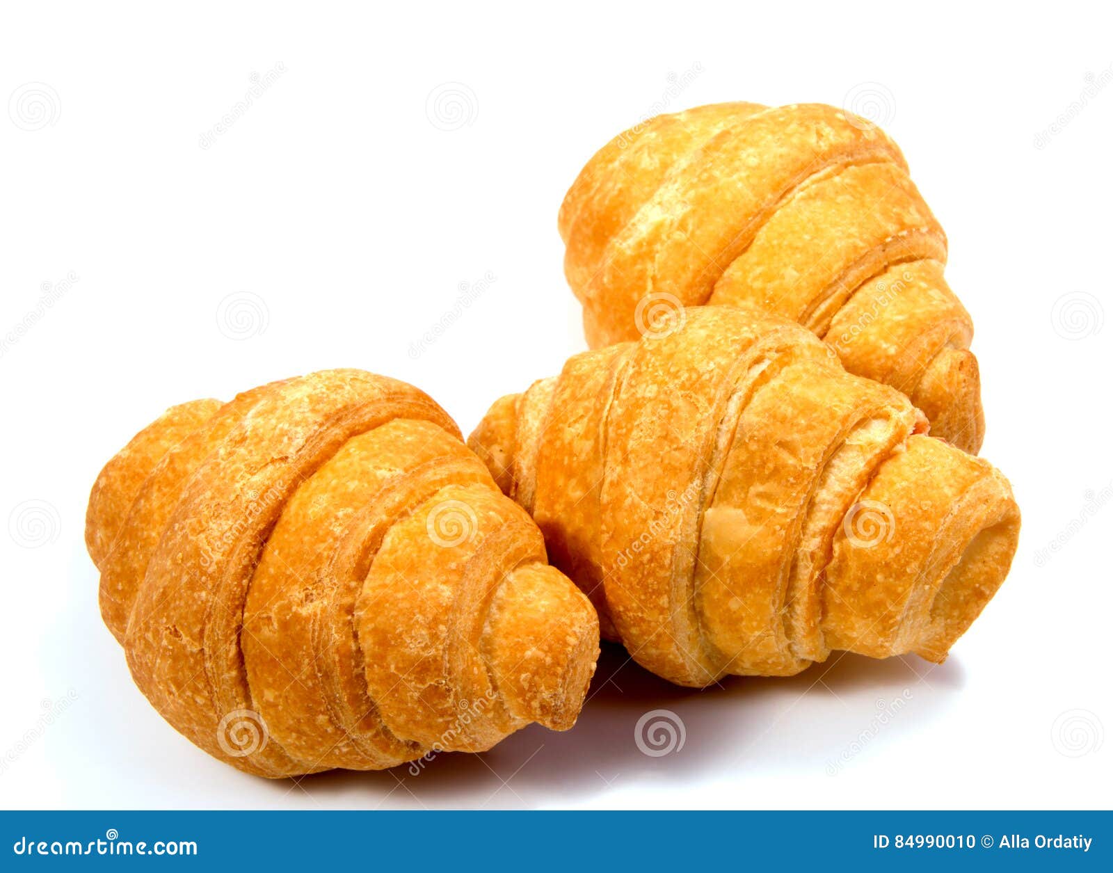 Fresh Butter Croissant, on White Stock Photo - Image of roll ...