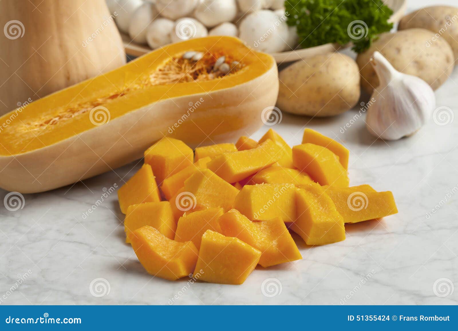 Fresh Butternut pumpkin stock photo. Image of butternut - 51355424