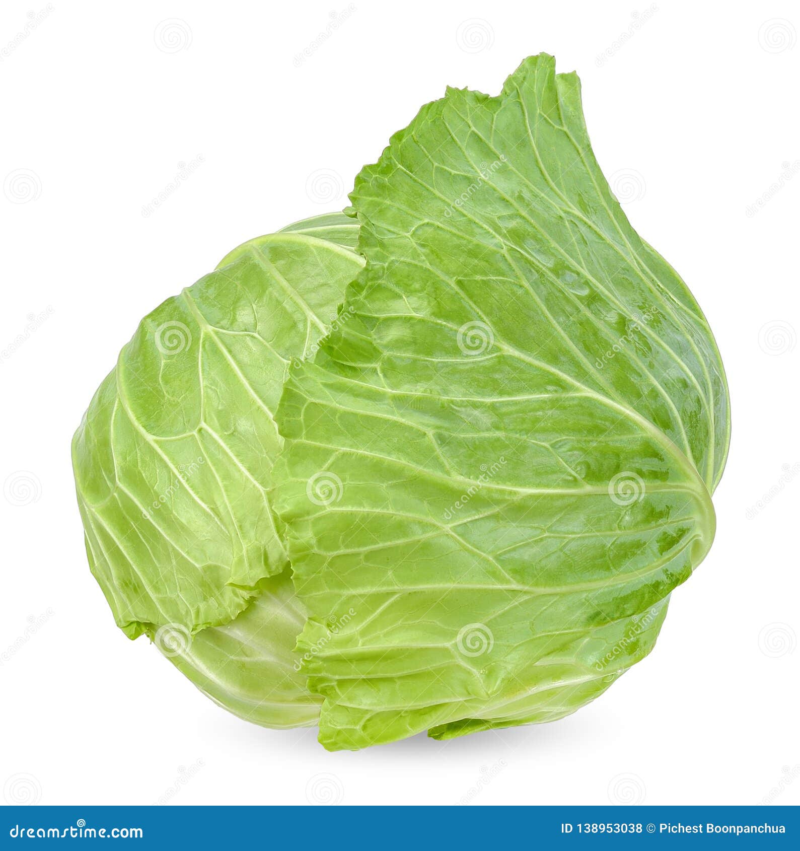 Fresh Cabbage Isolated on White Clipping Path Stock Photo - Image of ...