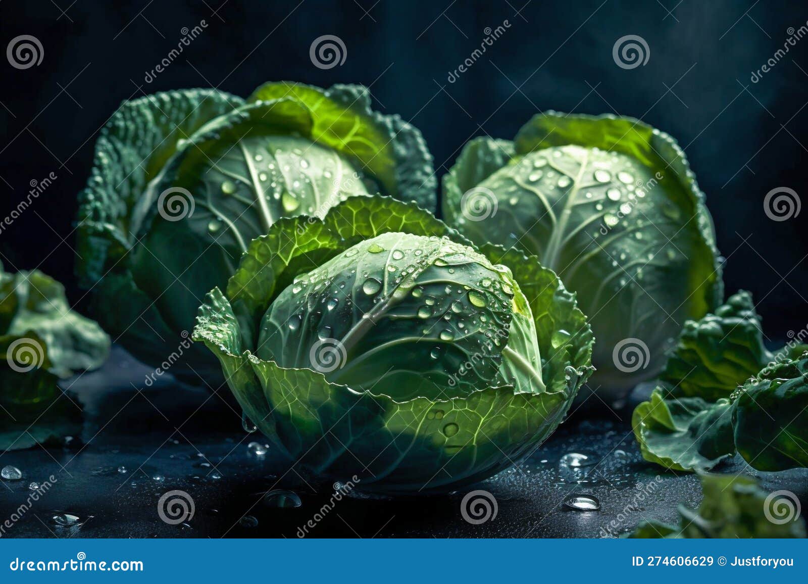 Fresh Cabbages Illustration. Generative AI Stock Illustration ...