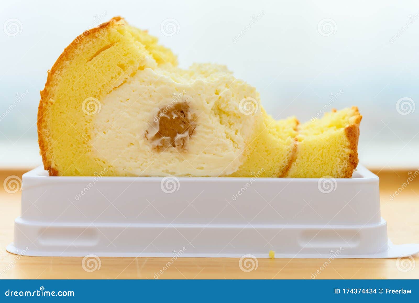 Fresh Cake with Couple of Bites Stock Photo - Image of bakery, sponge ...