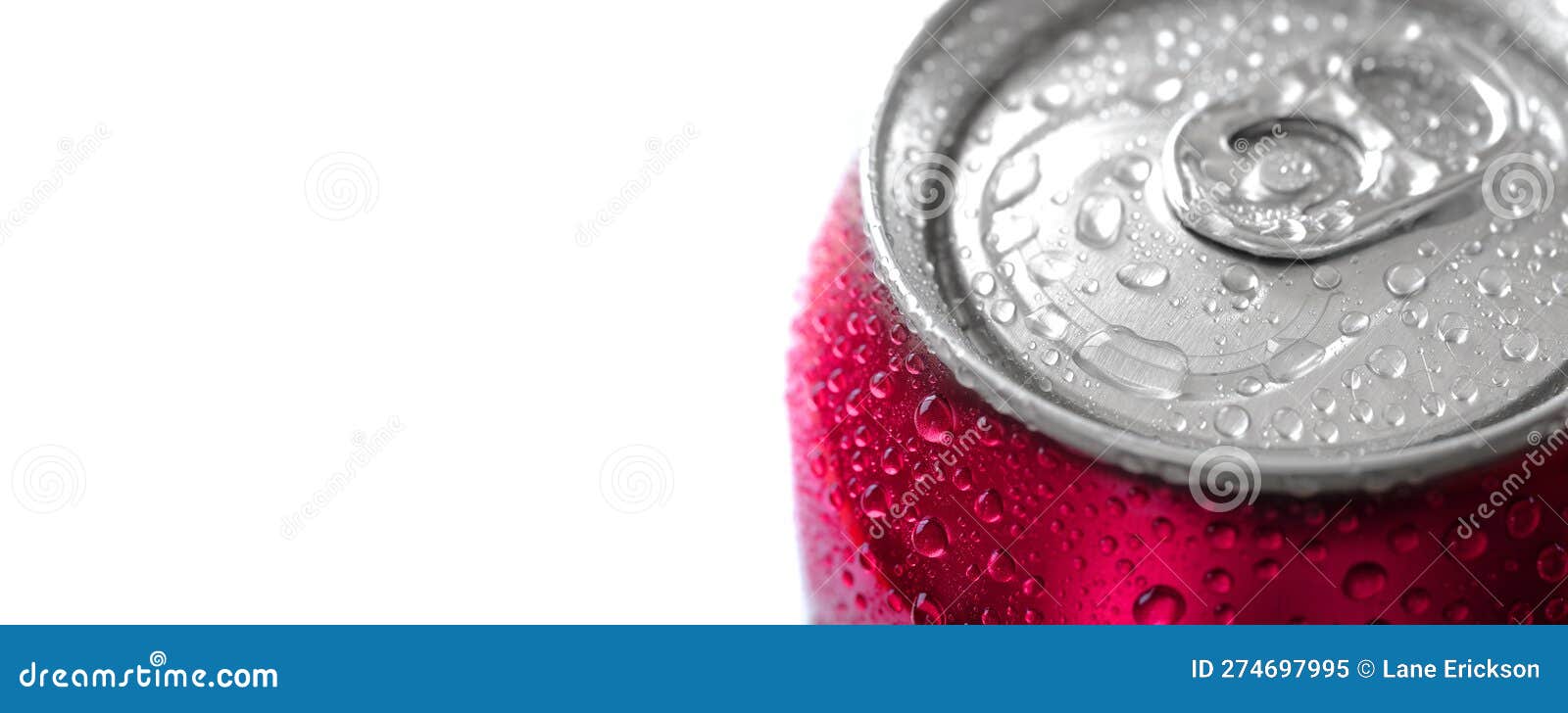 Fresh Can of Red Soda Pop Soft Drink Water Drops Chilled Refreshing ...