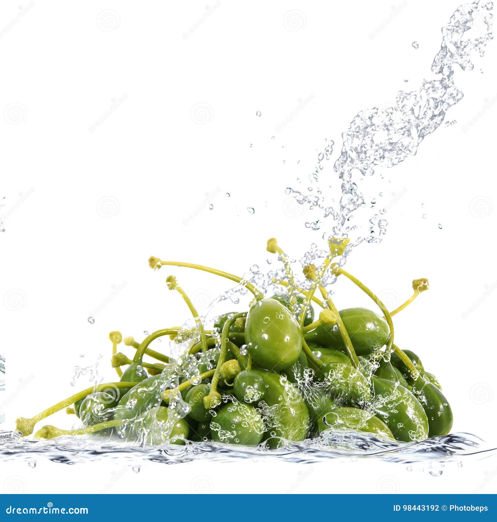 Fresh Capers Falling in Water Stock Photo - Image of water, kitchen ...