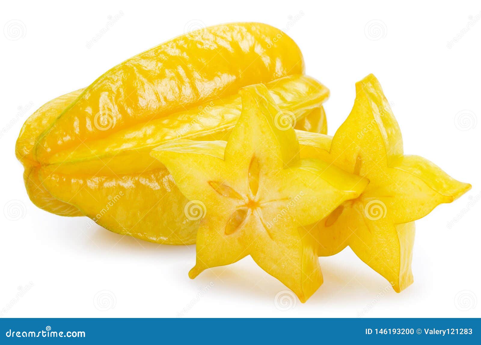 Fresh Carambola or Starfruit on White Background Stock Photo - Image of ...