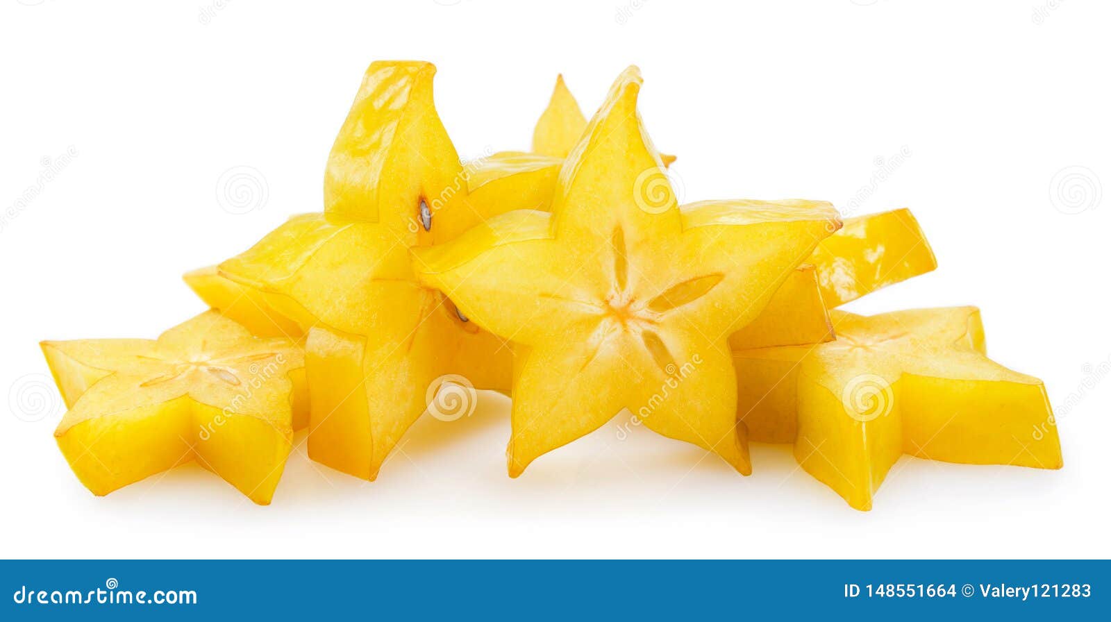 Fresh Carambola or Starfruit on White Background Stock Photo - Image of ...