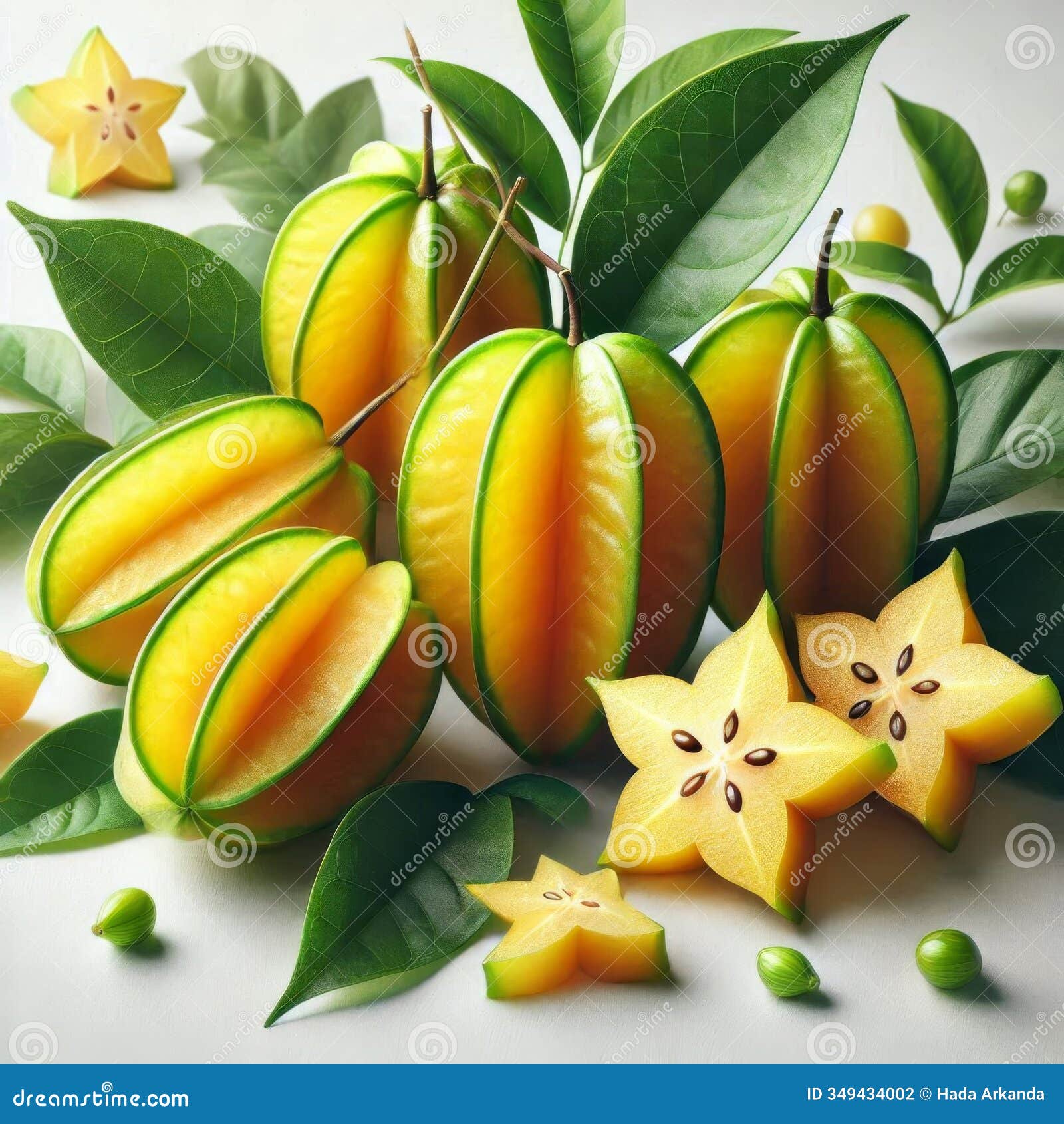 Starfruit Whole And Sliced Vector Icon | CartoonDealer.com #330492428