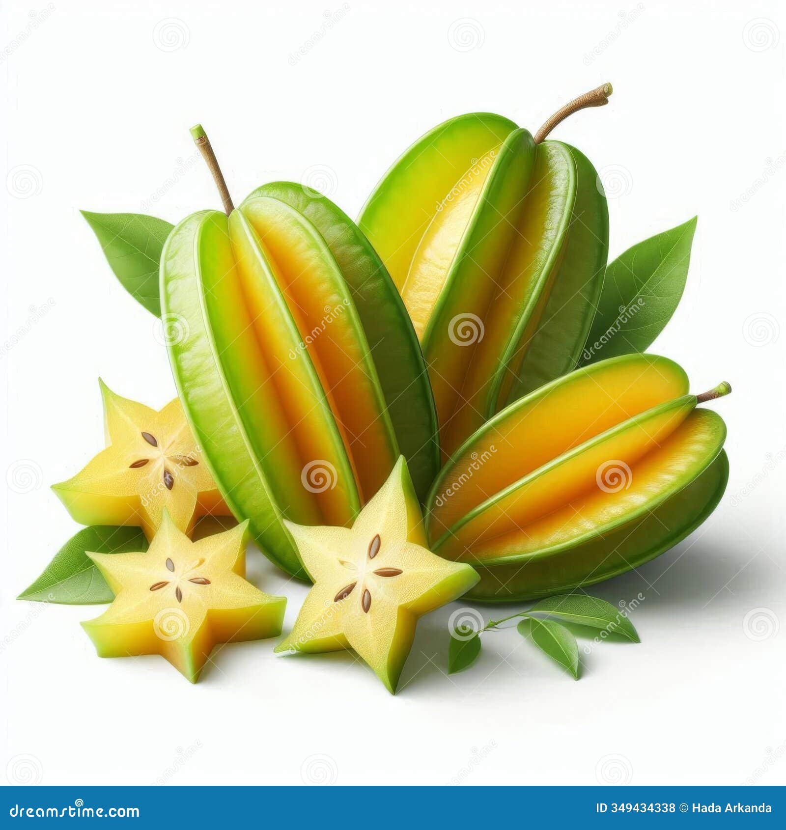 Starfruit Whole And Sliced Vector Icon | CartoonDealer.com #330492428