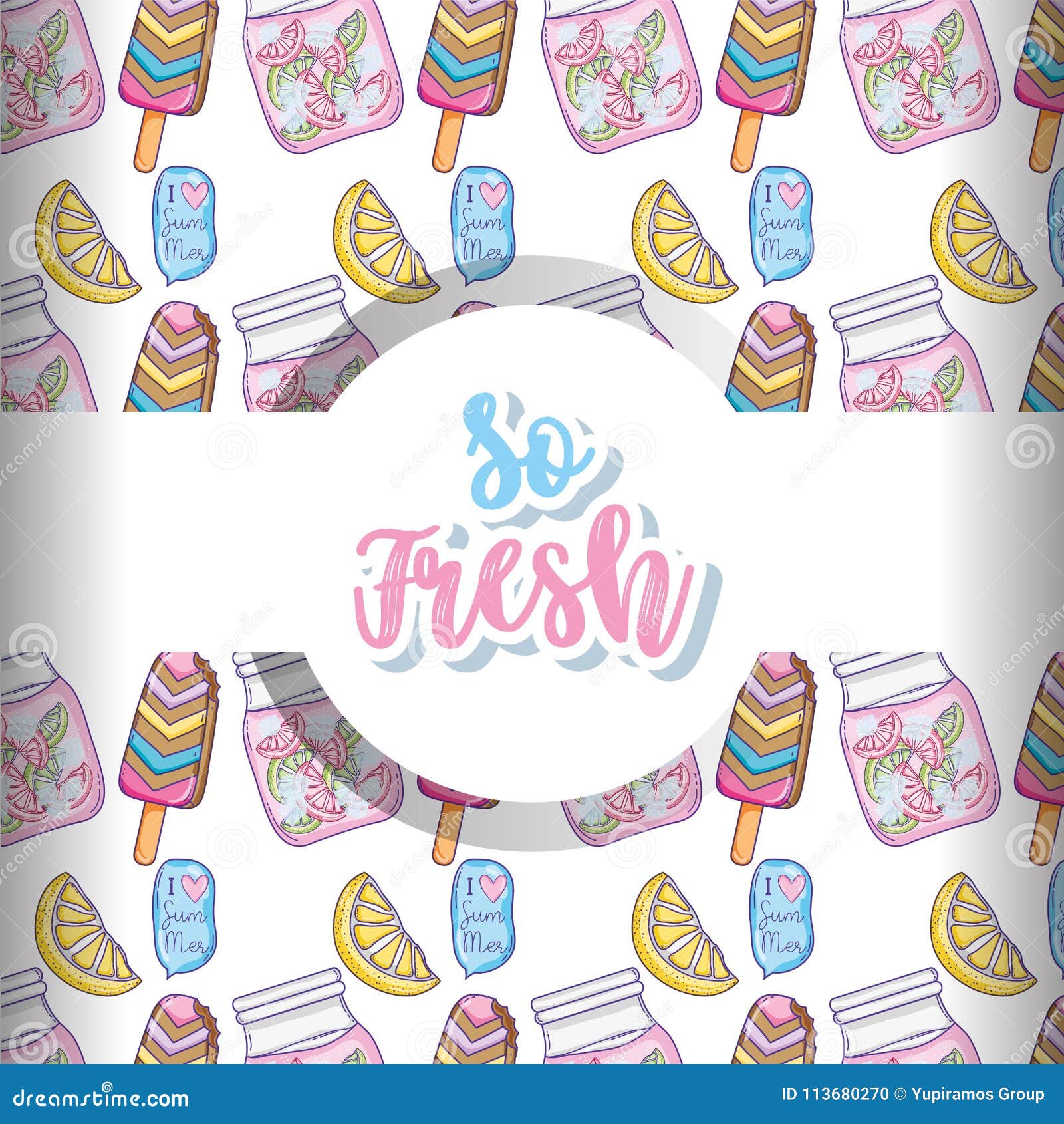 So Fresh Cartoons Background Stock Vector - Illustration of dessert ...