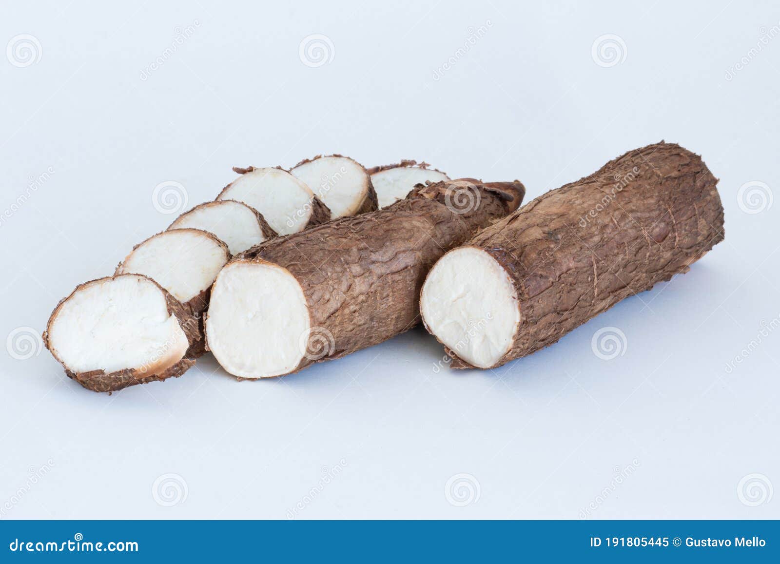 Fresh Cassava Root Isolated on a White Background. Space Copy Stock ...