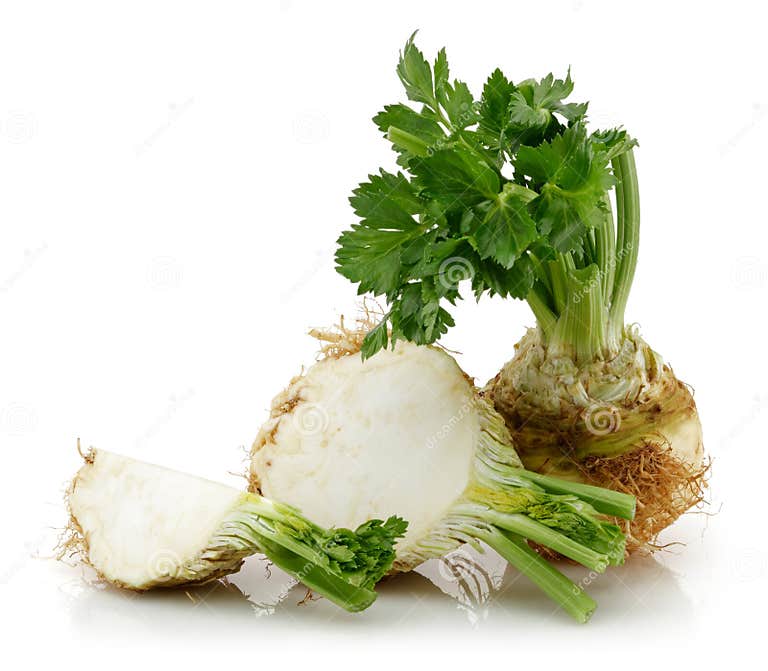 Fresh Celeriac Root with Slice Isolated Stock Photo - Image of natural ...