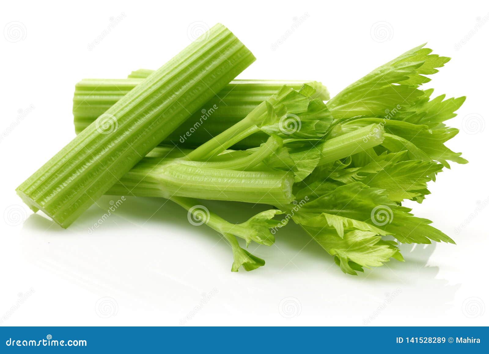 Fresh Celery Stalks and Leaves Isolated Stock Image - Image of celeriac ...