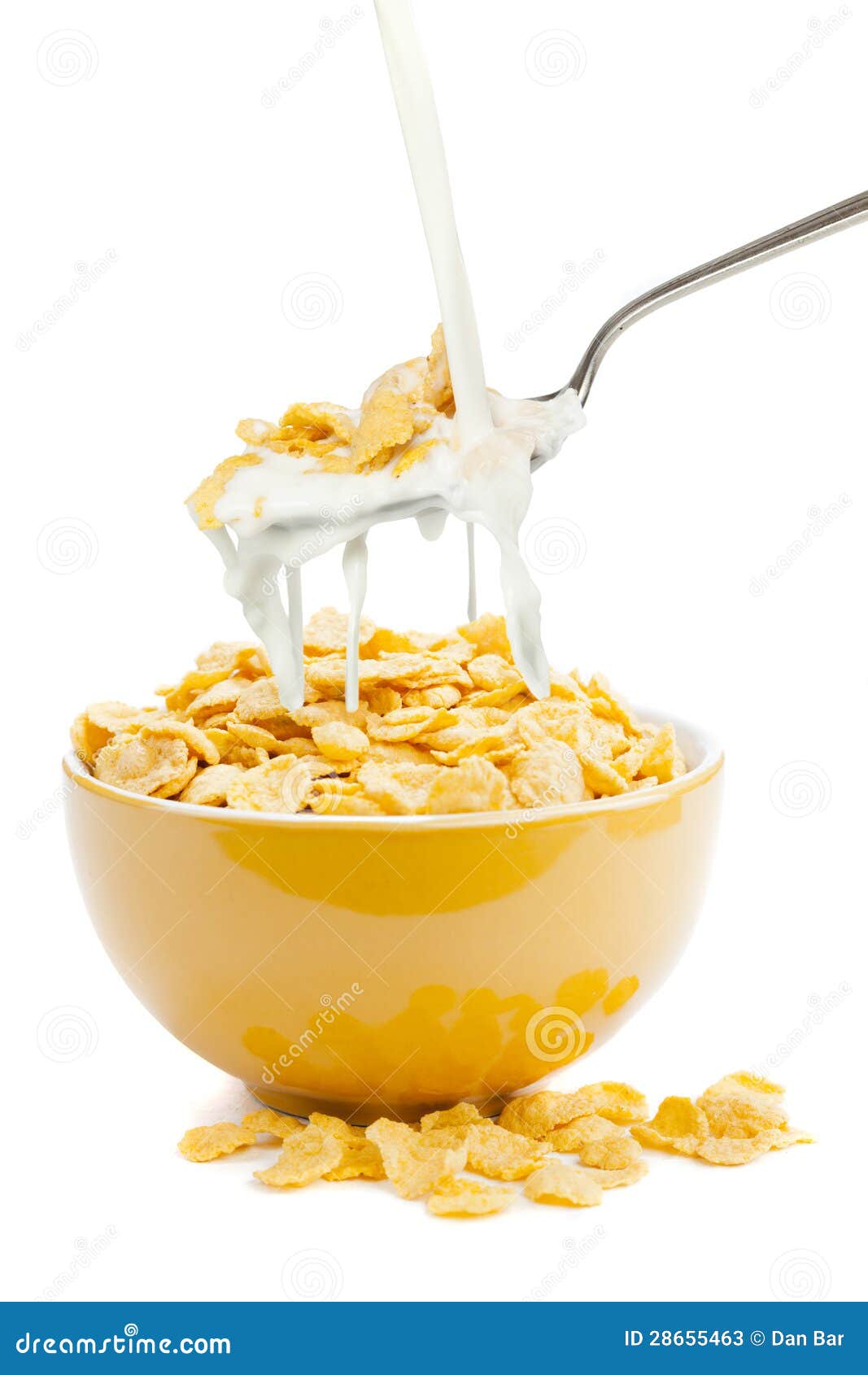 Fresh Cereal Cornflakes and Milk Stock Image - Image of dieting ...