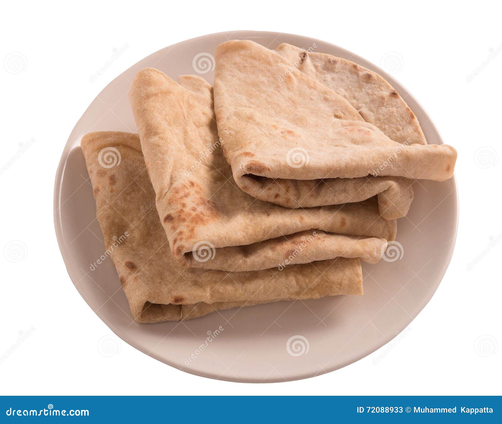 Fresh Chapati in a White Plate. Stock Image - Image of culture, closeup ...