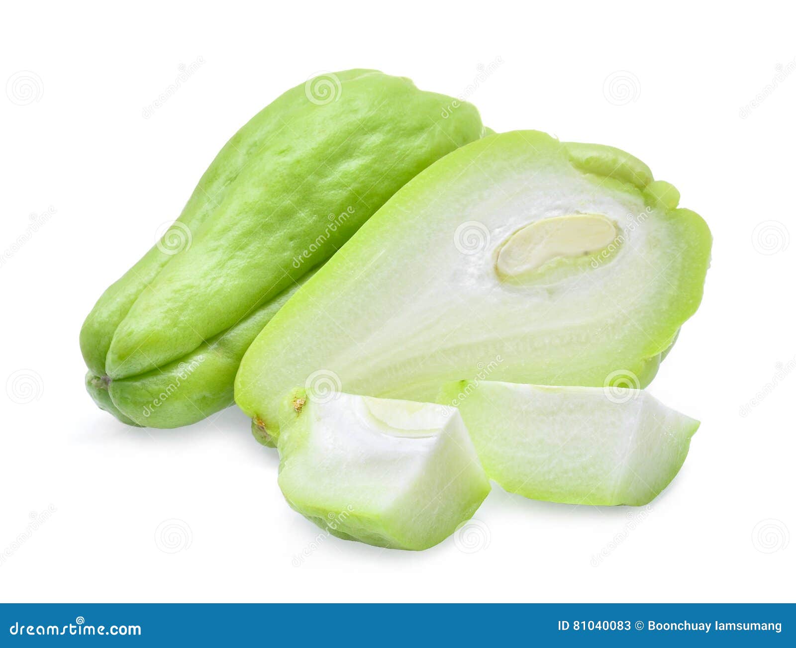 Fresh Chayote Isolated on White Background Stock Image - Image of ...