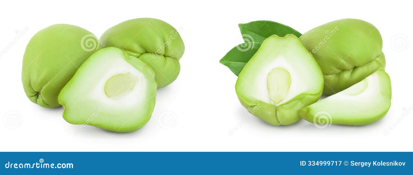 Fresh Chayote Fruits (Sechium Edulis) Isolated On White Royalty-Free ...