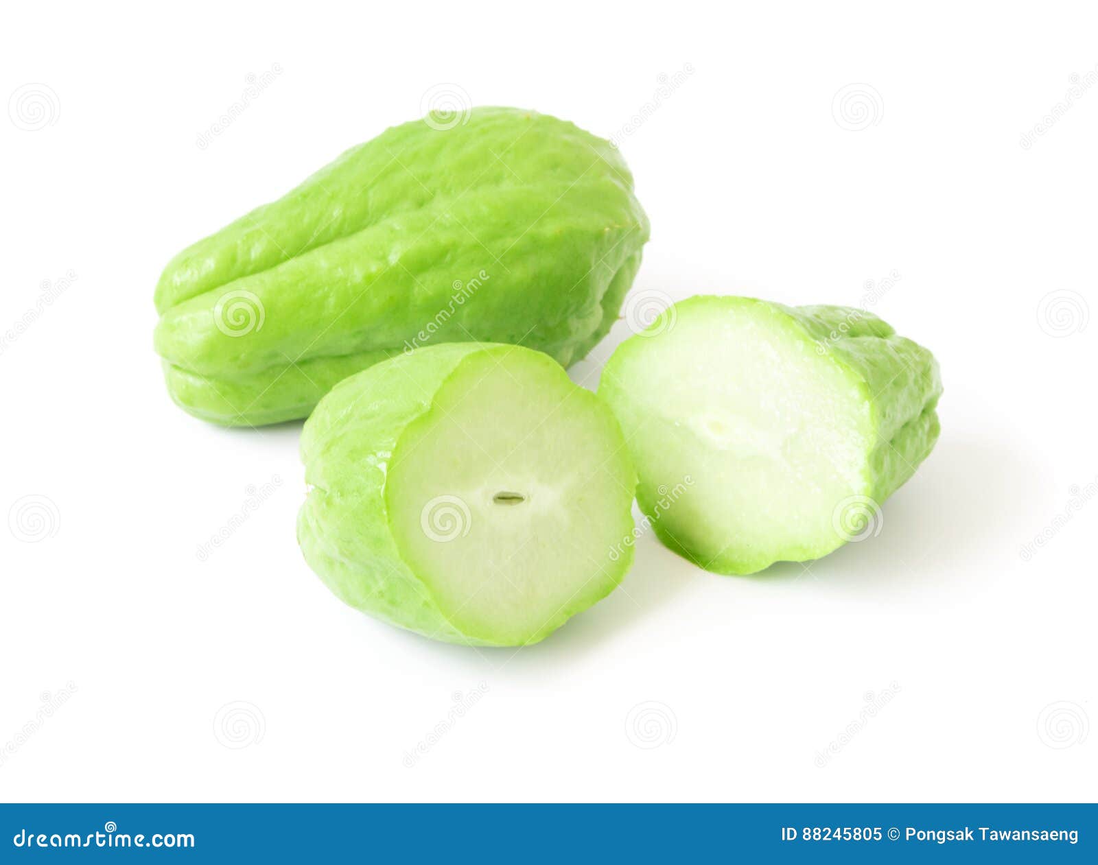 Fresh Chayote Fruits (Sechium Edulis) Stir Fried With Egg And Garlic In ...