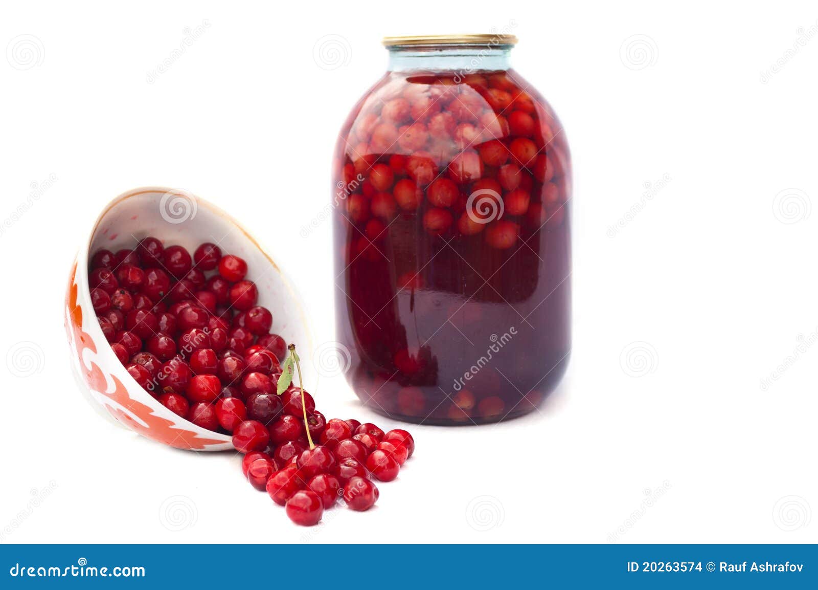 Fresh Cherries and a Jar of Jerry Juice Stock Photo - Image of cherry ...