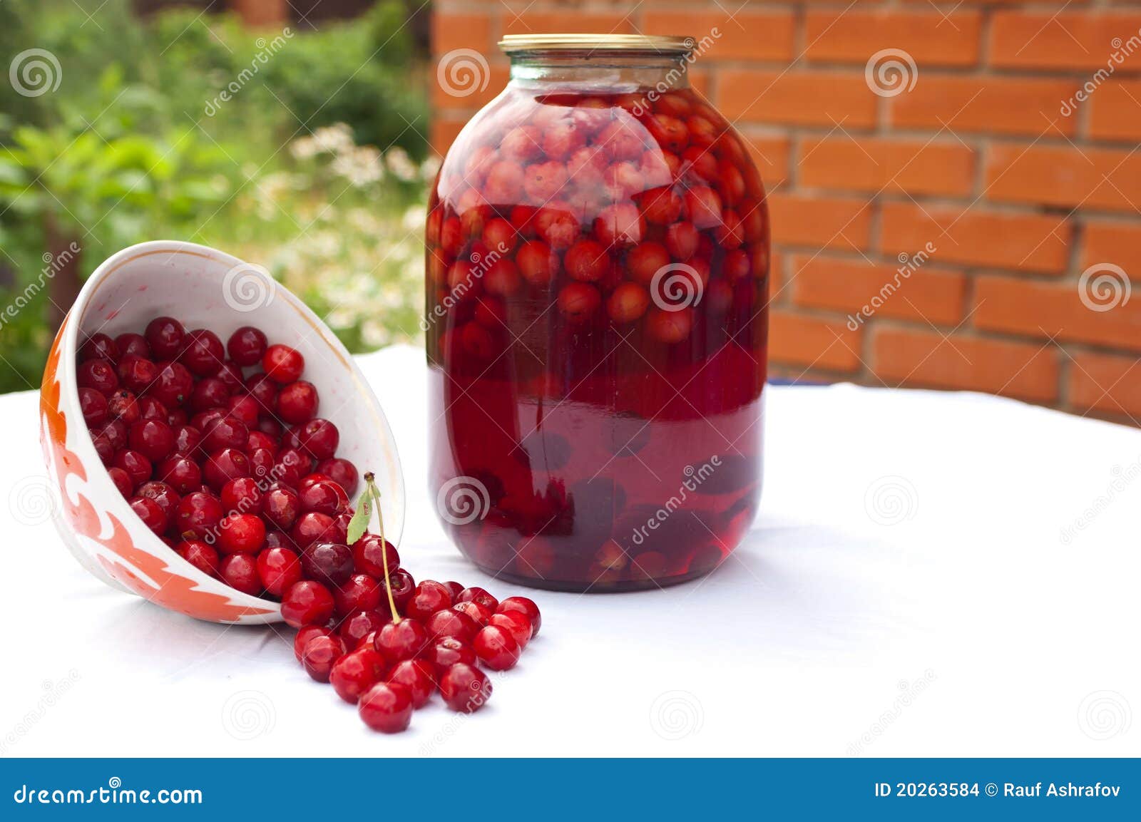 Fresh Cherries and a Jar of Jerry Juice Stock Photo - Image of juice ...