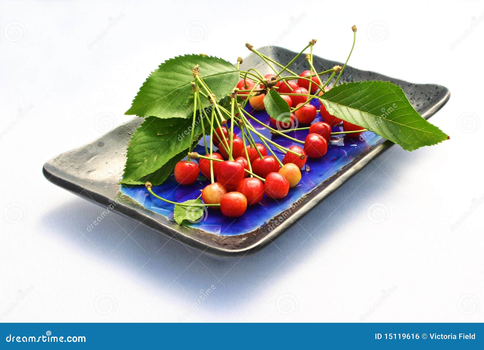 Fresh cherries on a plate stock photo. Image of fresh - 15119616