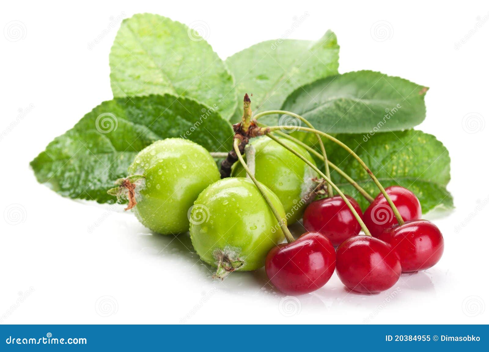 Fresh cherry and apples stock image. Image of vitamin - 20384955