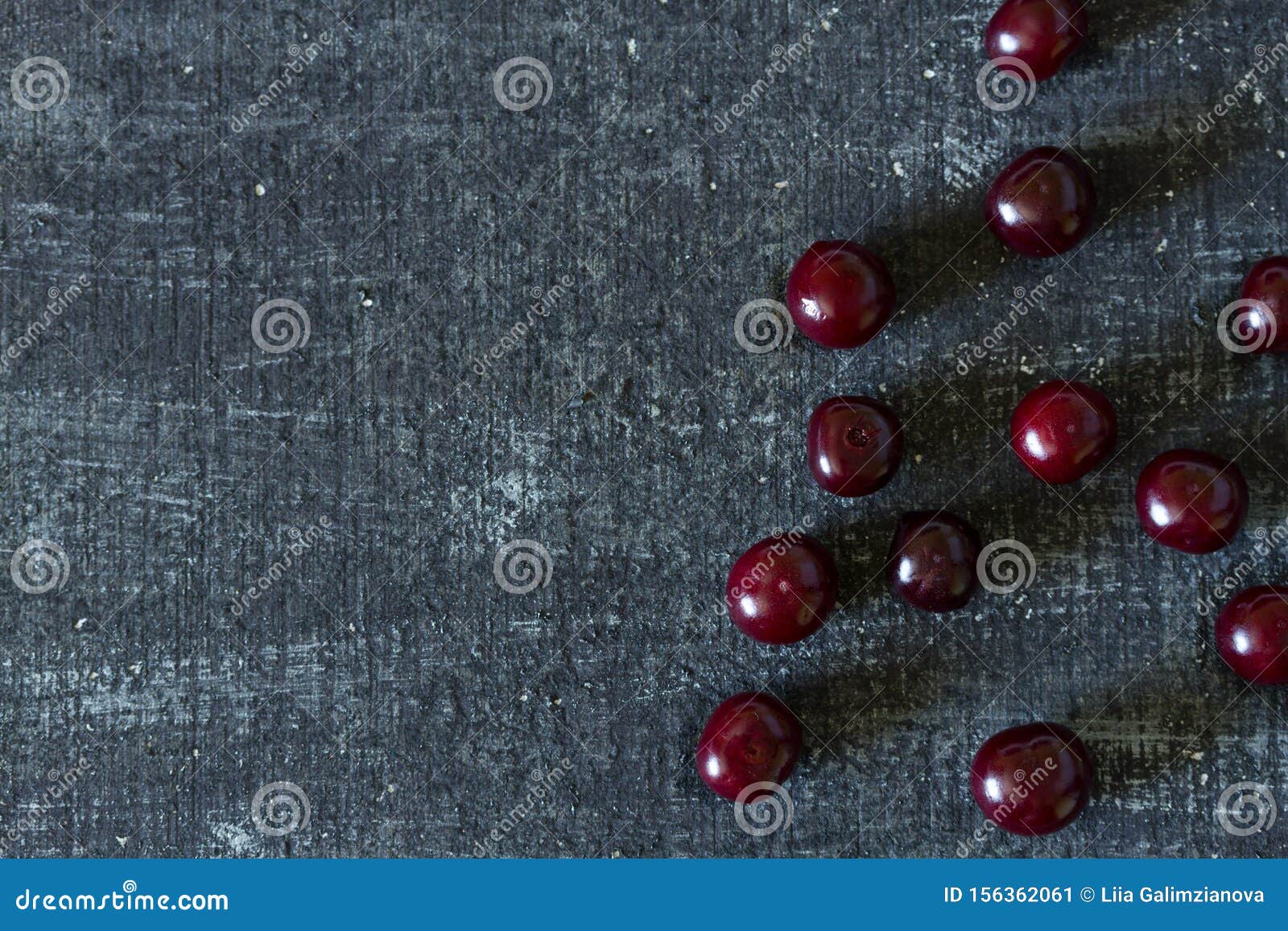 Fresh Cherry on Black Background Stock Image - Image of berry, table ...