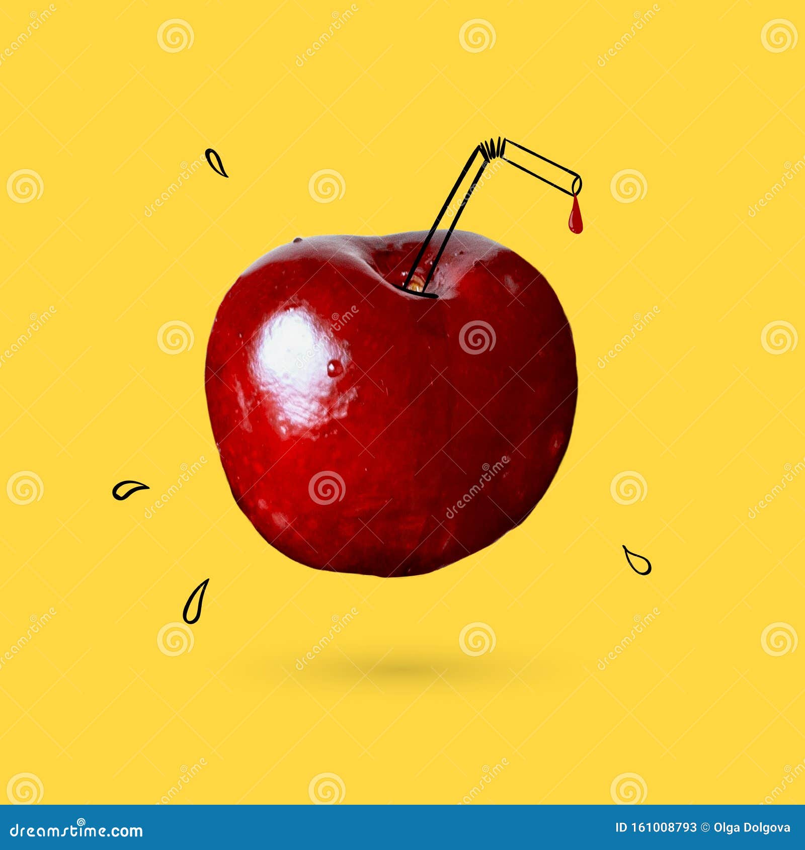 Fresh Cherry and Cartoon Doodle Drawing Juice Stock Illustration ...