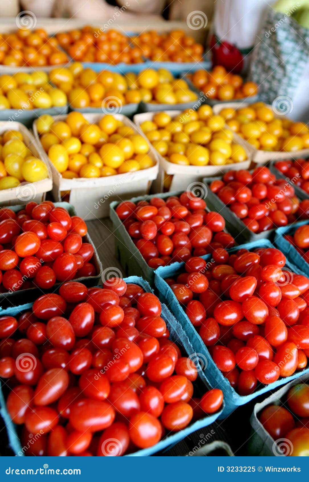 Fresh Cherry & Grape Tomatoes Stock Image - Image of boxes, grape: 3233225