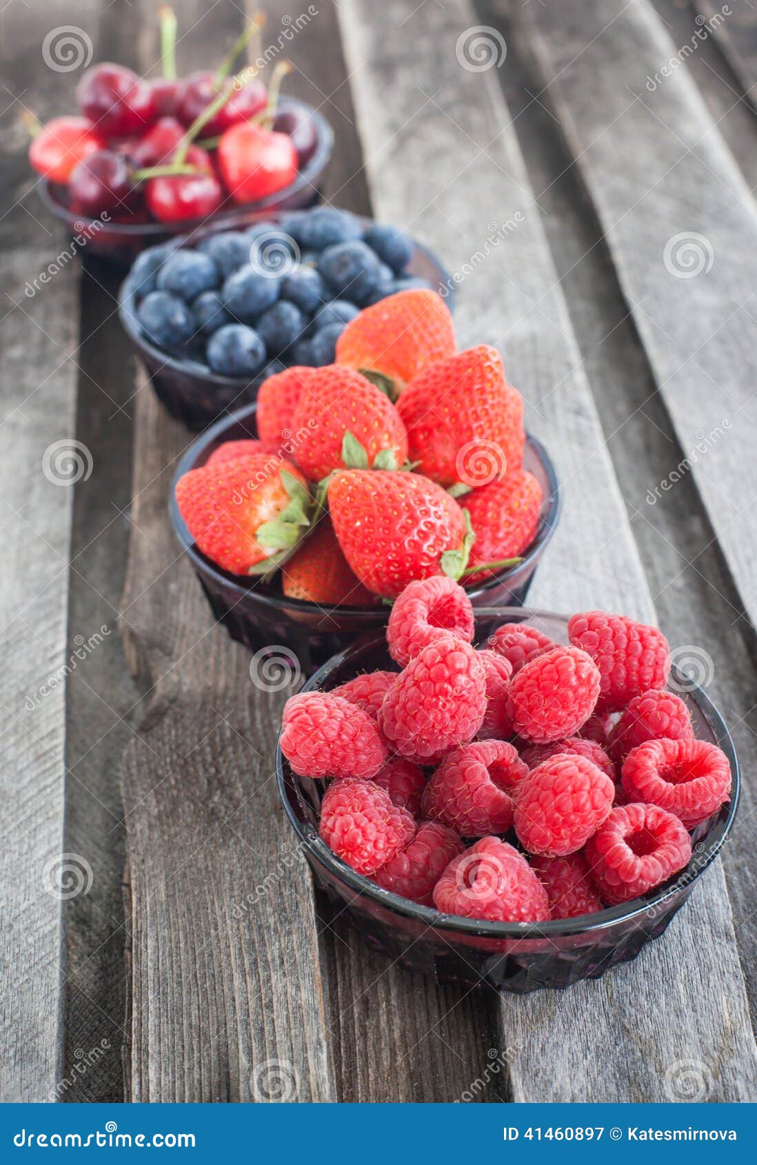 Fresh Cherry, Strawberry, Blueberry and Raspberry Stock Image - Image ...