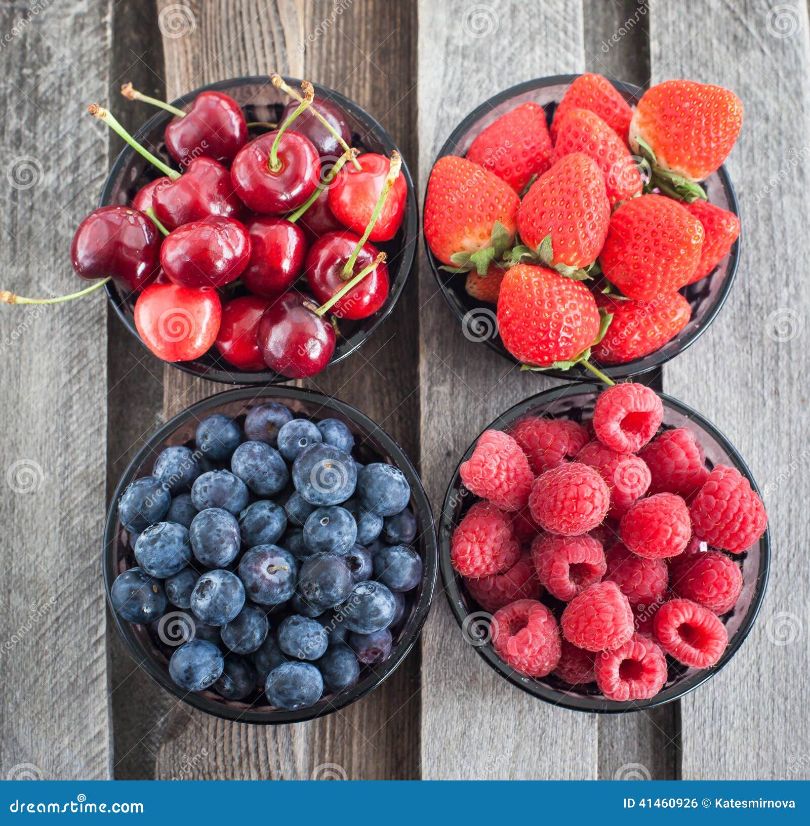 Fresh Cherry, Strawberry, Blueberry and Raspberry Stock Photo - Image ...