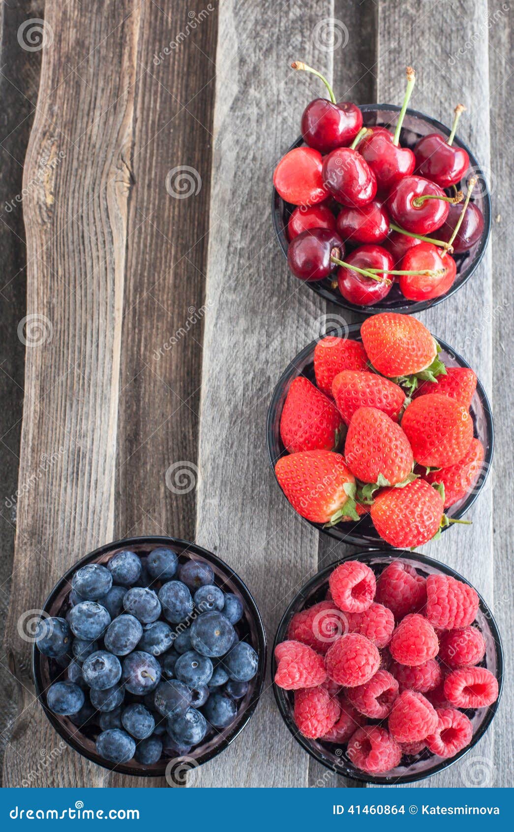 Fresh Cherry, Strawberry, Blueberry and Raspberry Stock Photo - Image ...