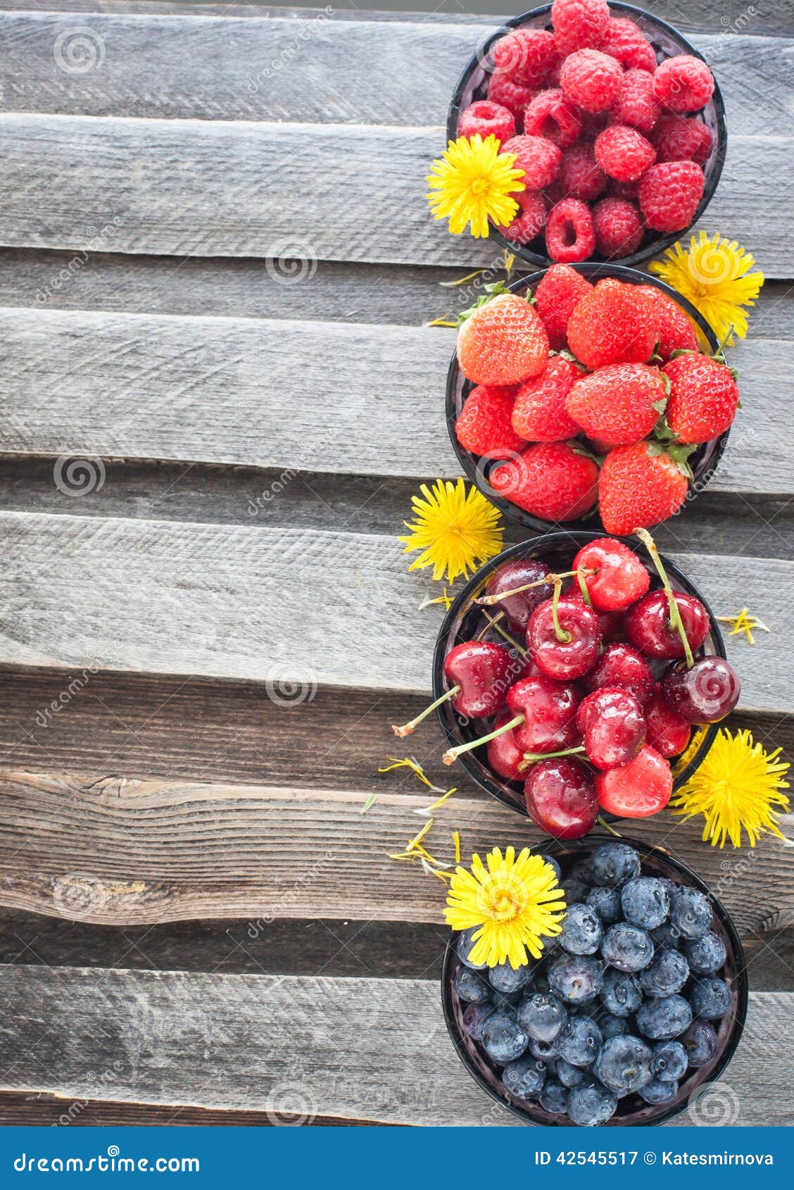 Fresh Cherry, Strawberry, Blueberry and Raspberry Stock Image - Image ...