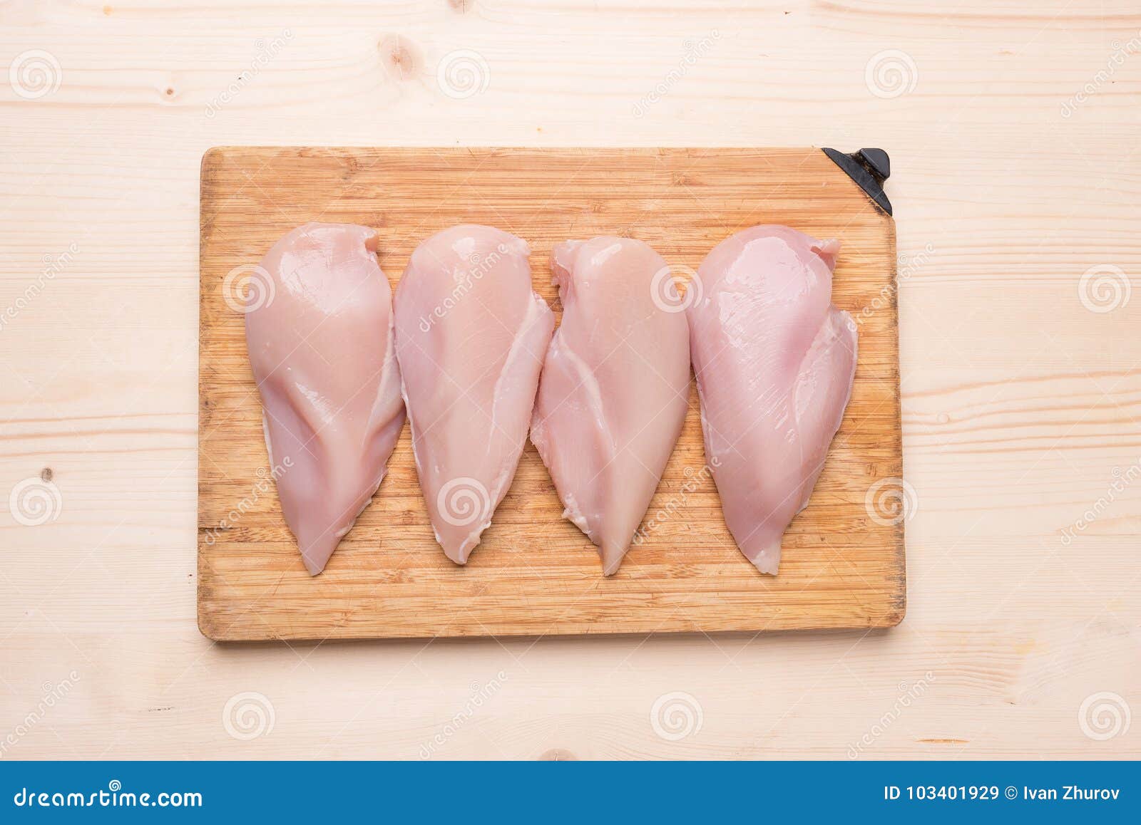 Fresh Chicken Fillet on a Bamboo Cutting Board Stock Image - Image of ...