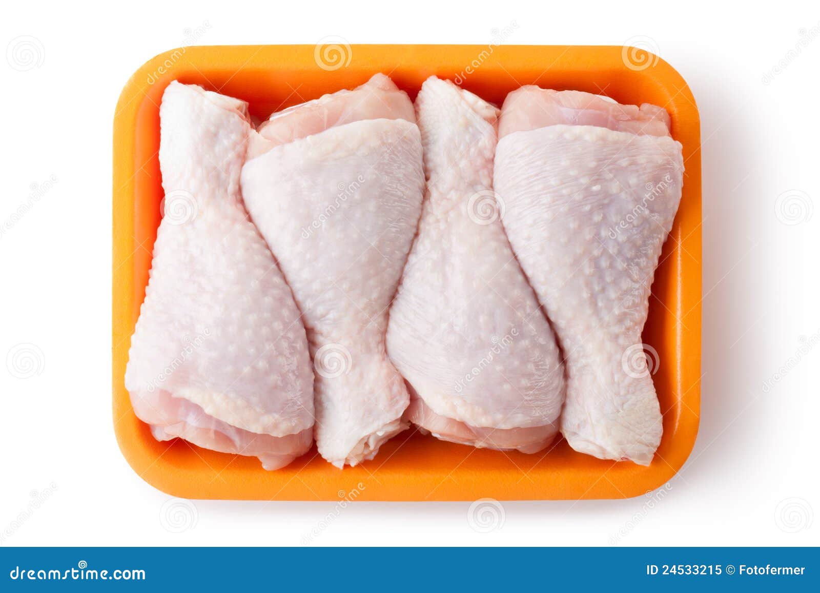 Fresh Chicken Legs on the Retail Tray. Top View Stock Image - Image of ...