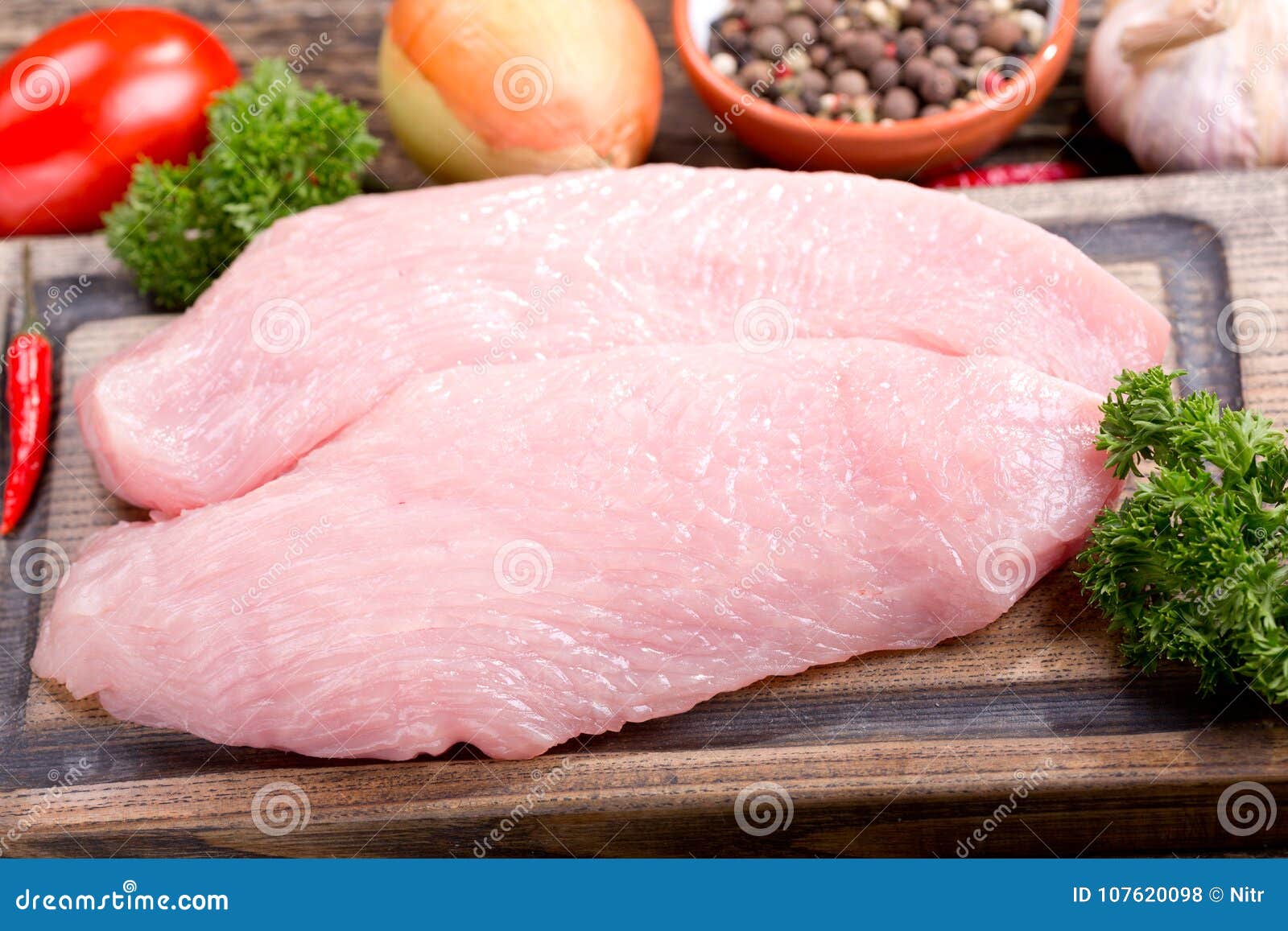 Fresh chicken mea stock photo. Image of white, pepper - 107620098