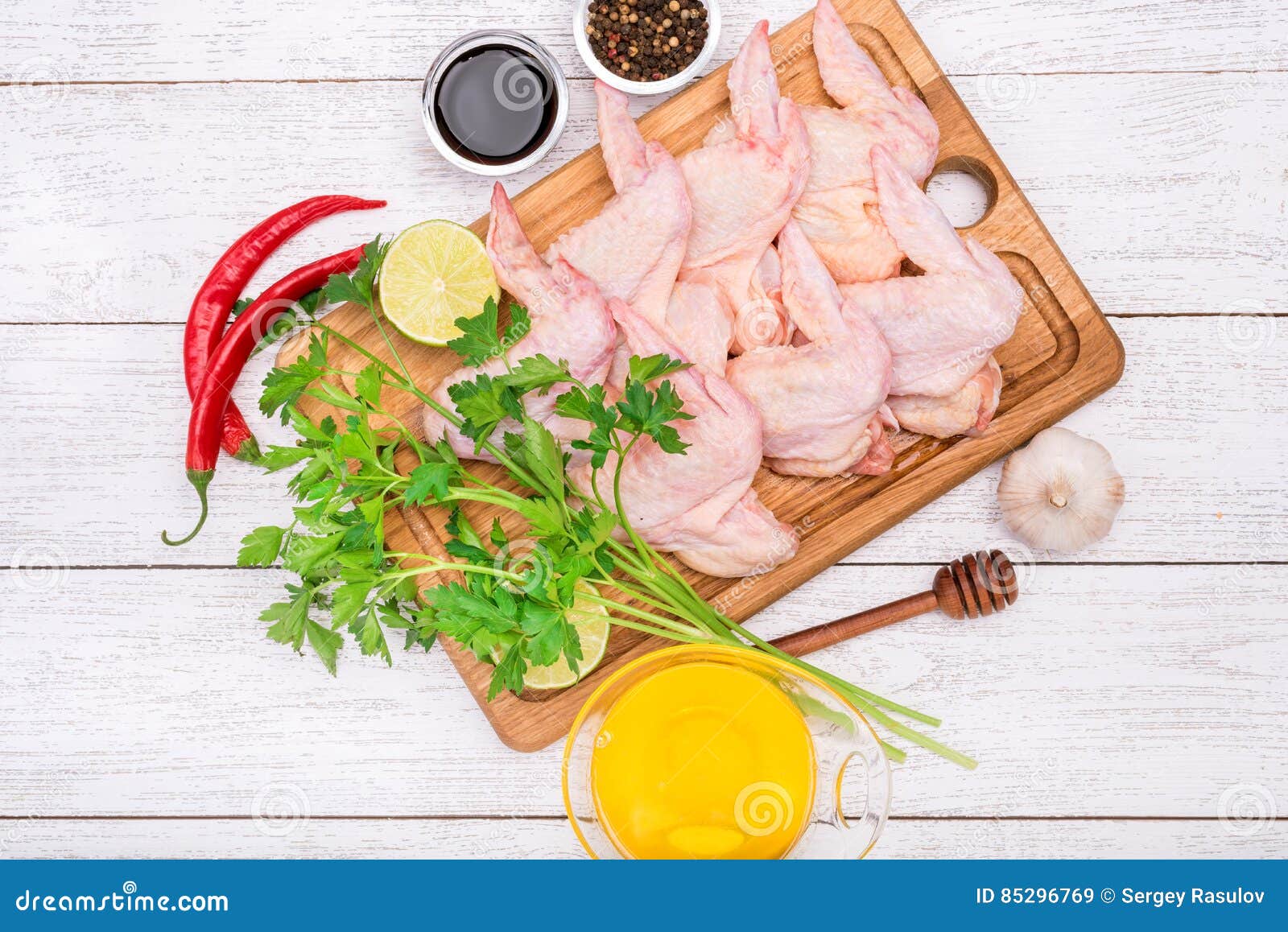 Fresh Chicken Wings with Spice. Stock Image - Image of wings ...