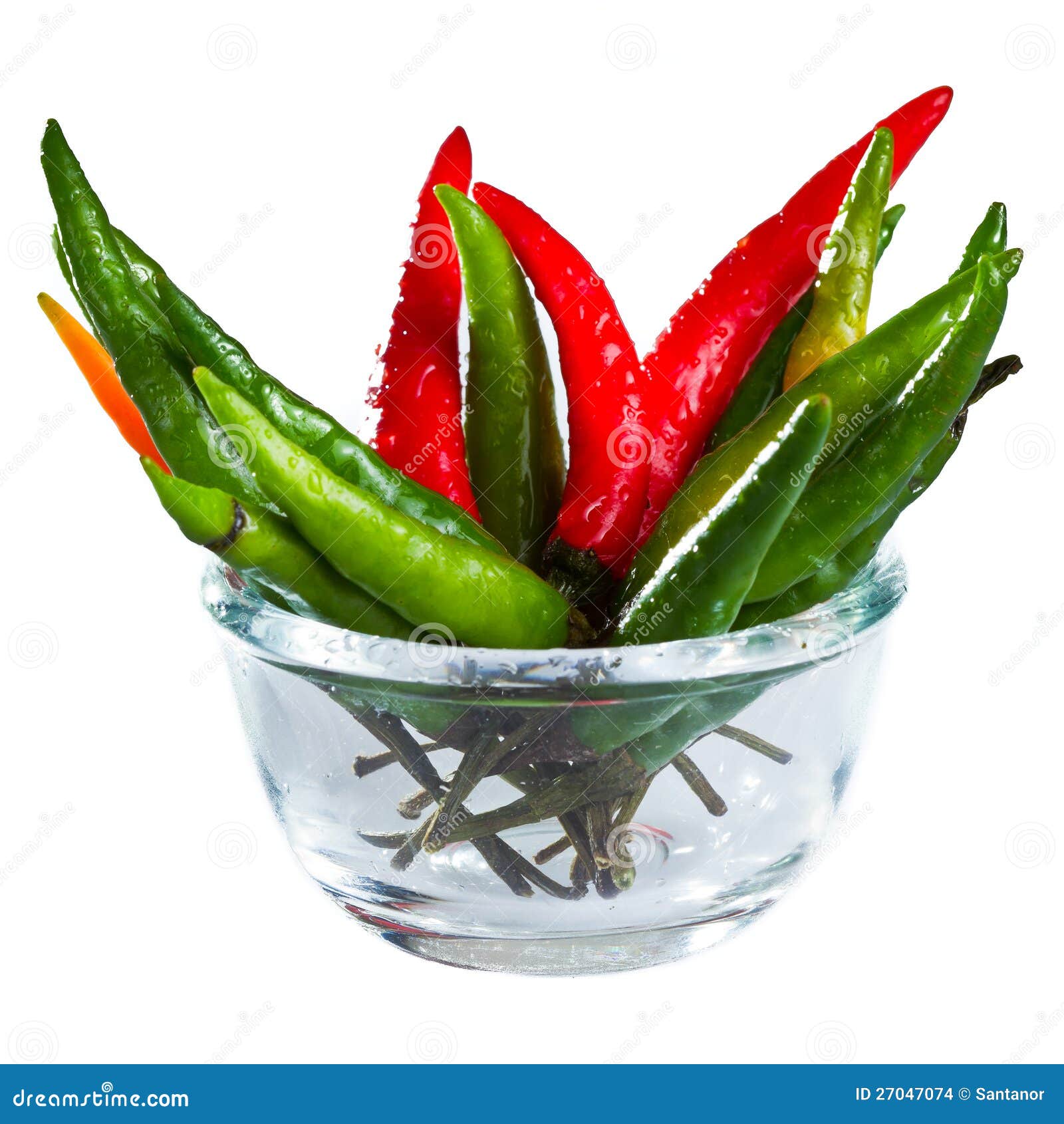 Fresh Chilli in the Glass Bowl Stock Photo - Image of cuisine, isolated ...