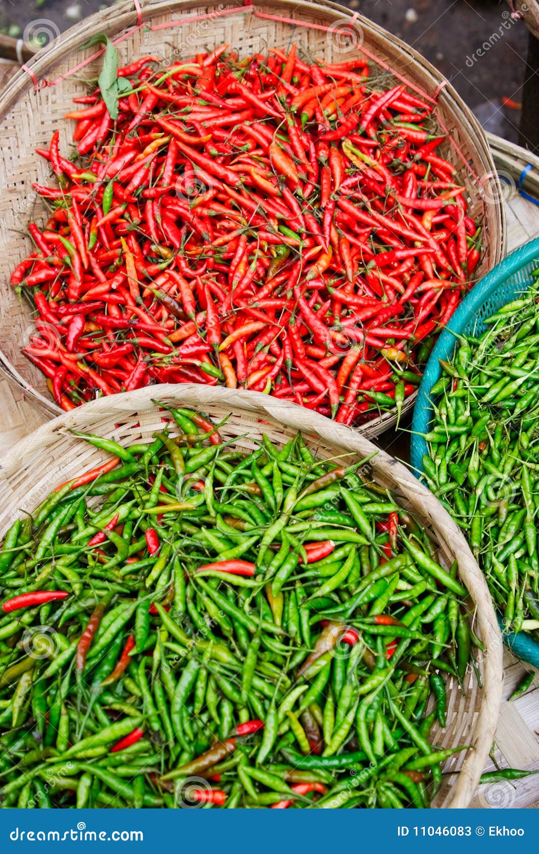 Fresh Chillies at the Market Stock Image - Image of myanmar, fresh ...