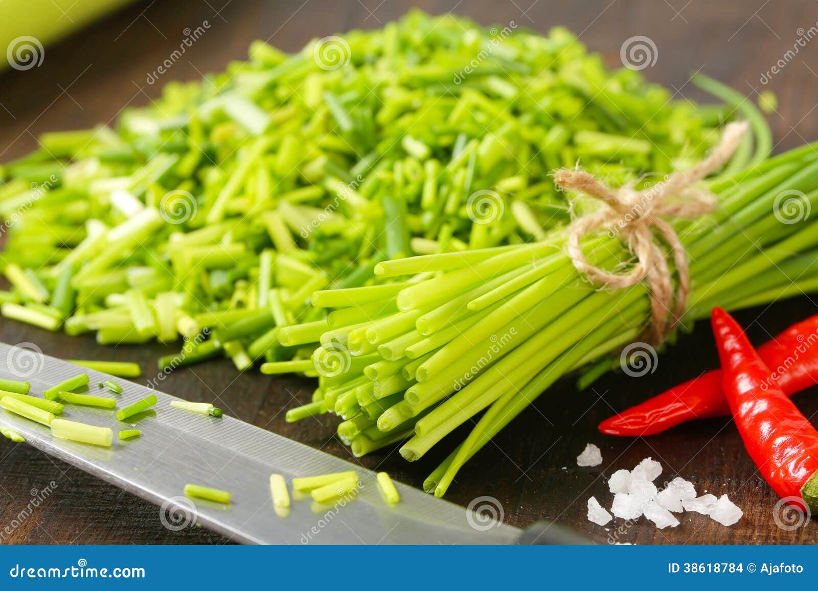 Fresh chives stock photo. Image of chopped, organic, salt - 38618784